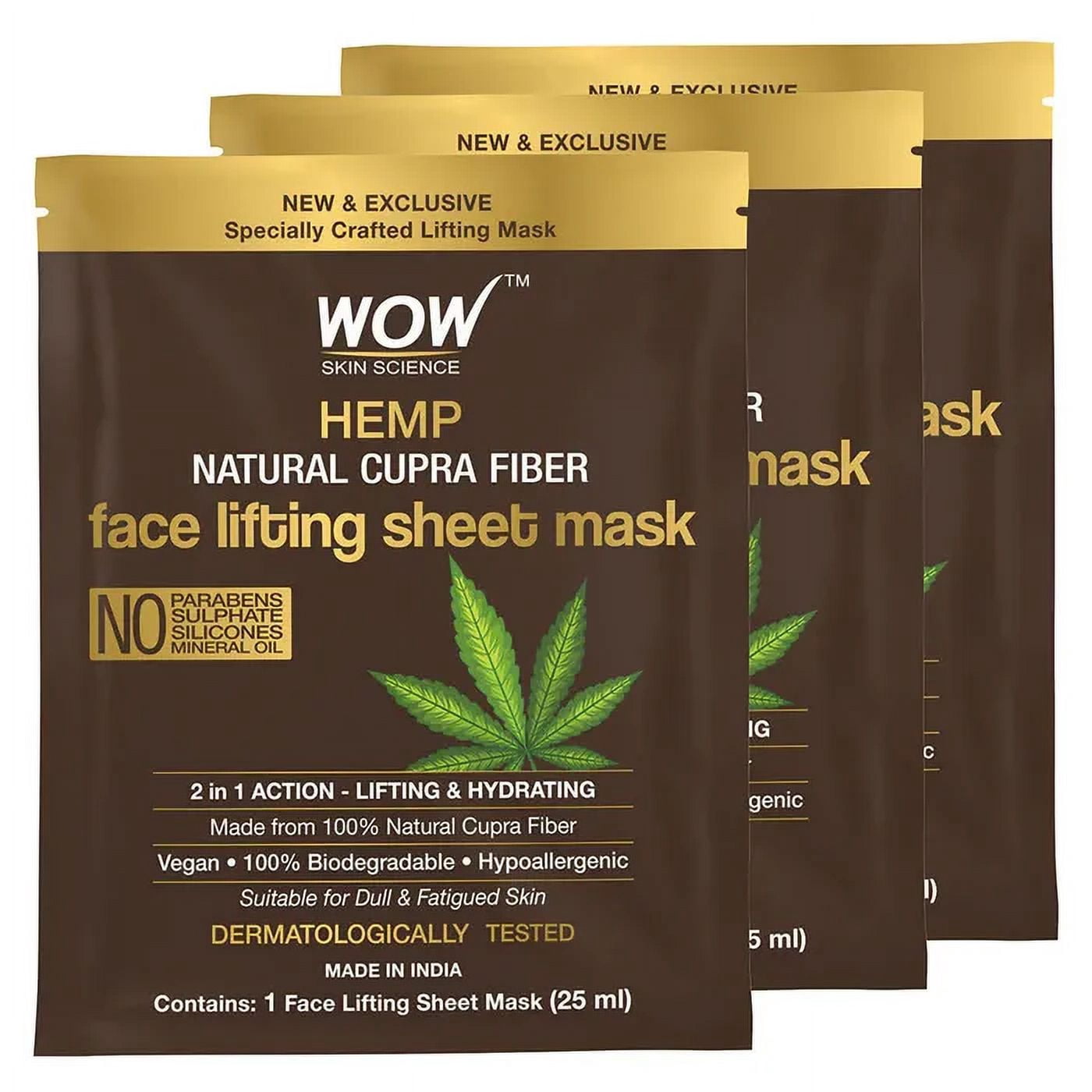 Wow Skin Science Hemp Natural Cupra Fiber Face Lifting Sheet Mask ...