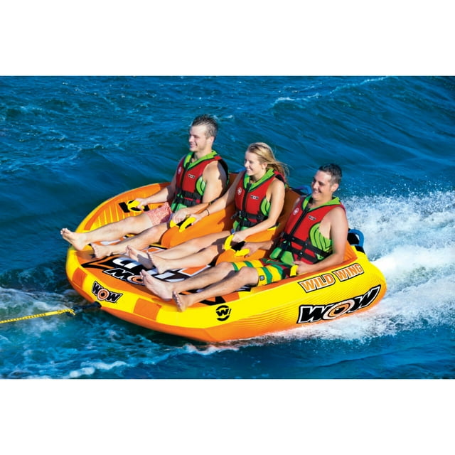 Wow Sports Water Raft - 3 Person Towable Wild Wing Boat Tube - Walmart.com
