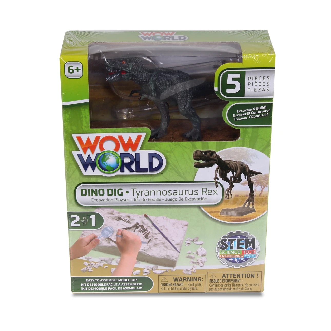 Wow World Dino DIG Excavation Playset STEM Science Tech Math 2 in 1- T ...