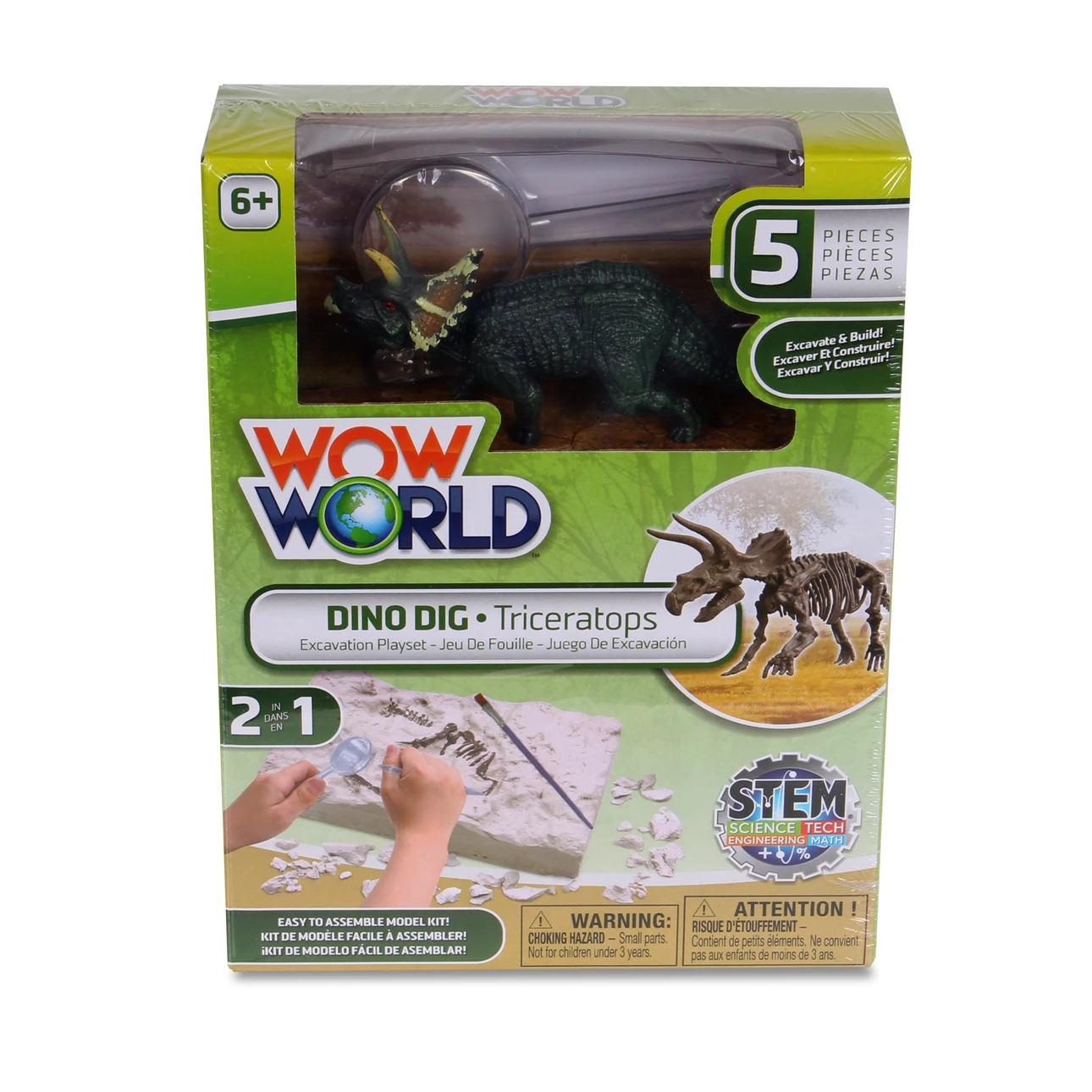 Wow World Dino DIG Excavation Playset STEM Science Tech Math 2 in 1 ...