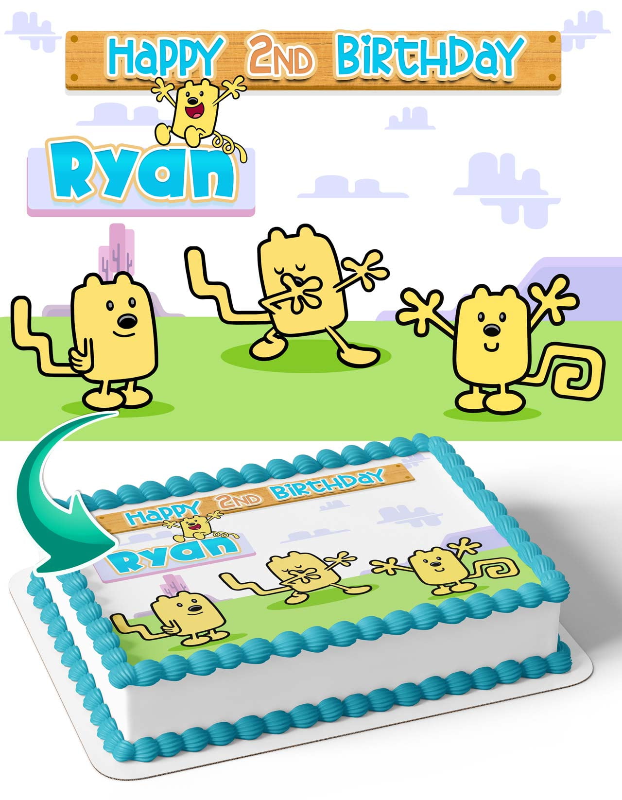 Wow Wow Wubbzy Edible Image Cake Topper Personalized Birthday Sheet ...
