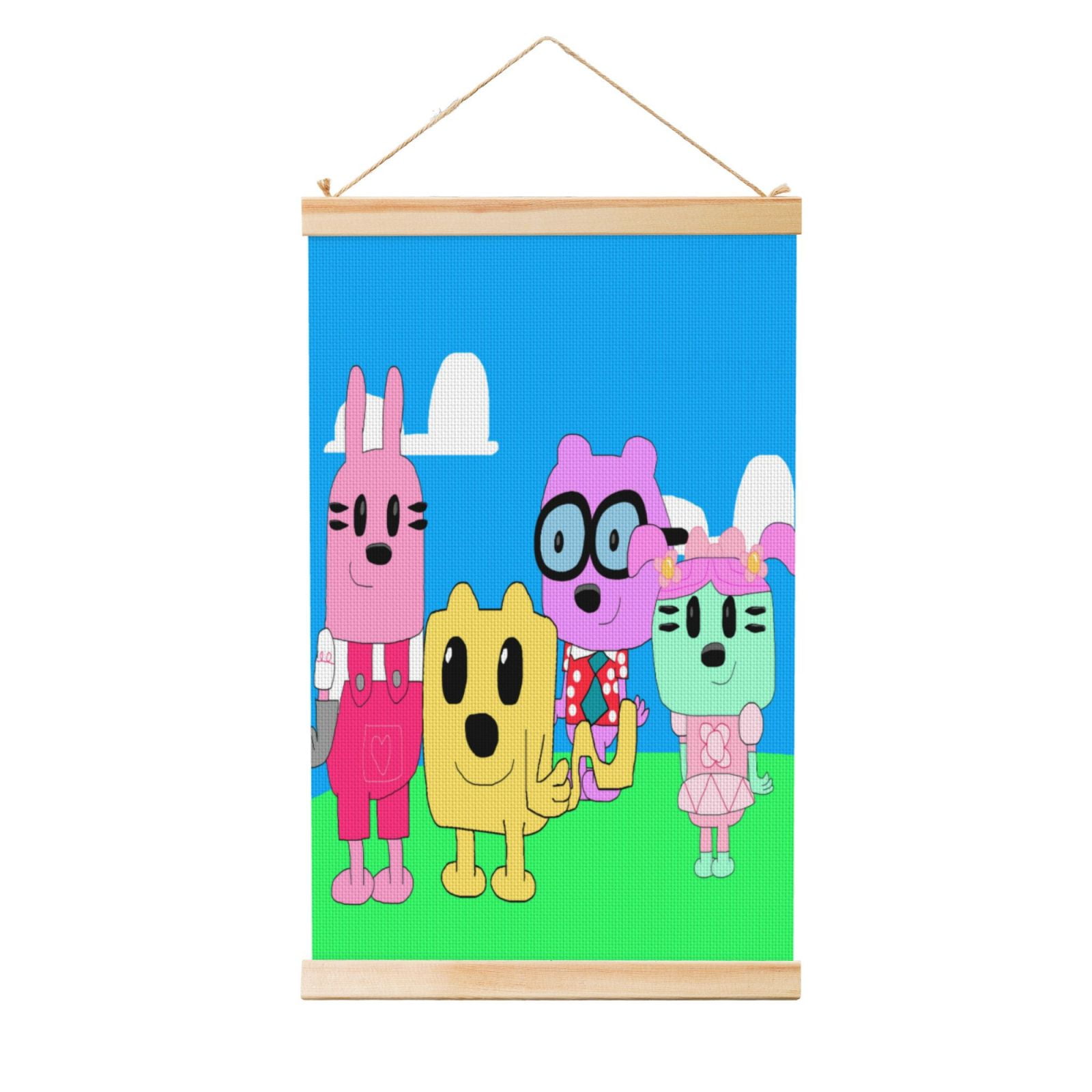 Wow Wow Wubbzy Poster Canvas Wooden Shaft Hanging Poster Home Decor ...