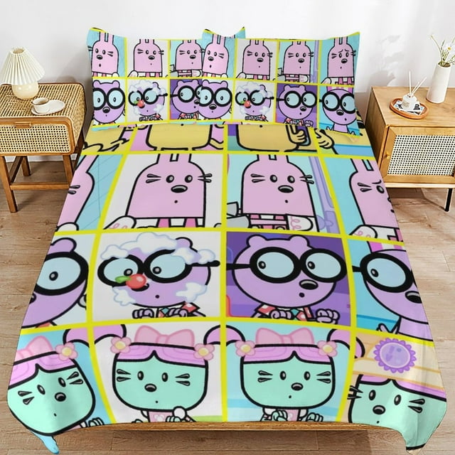 Wow Wow Wubbzy Kids 3 Piece Bedding Set, Super Soft Printed Comforter ...