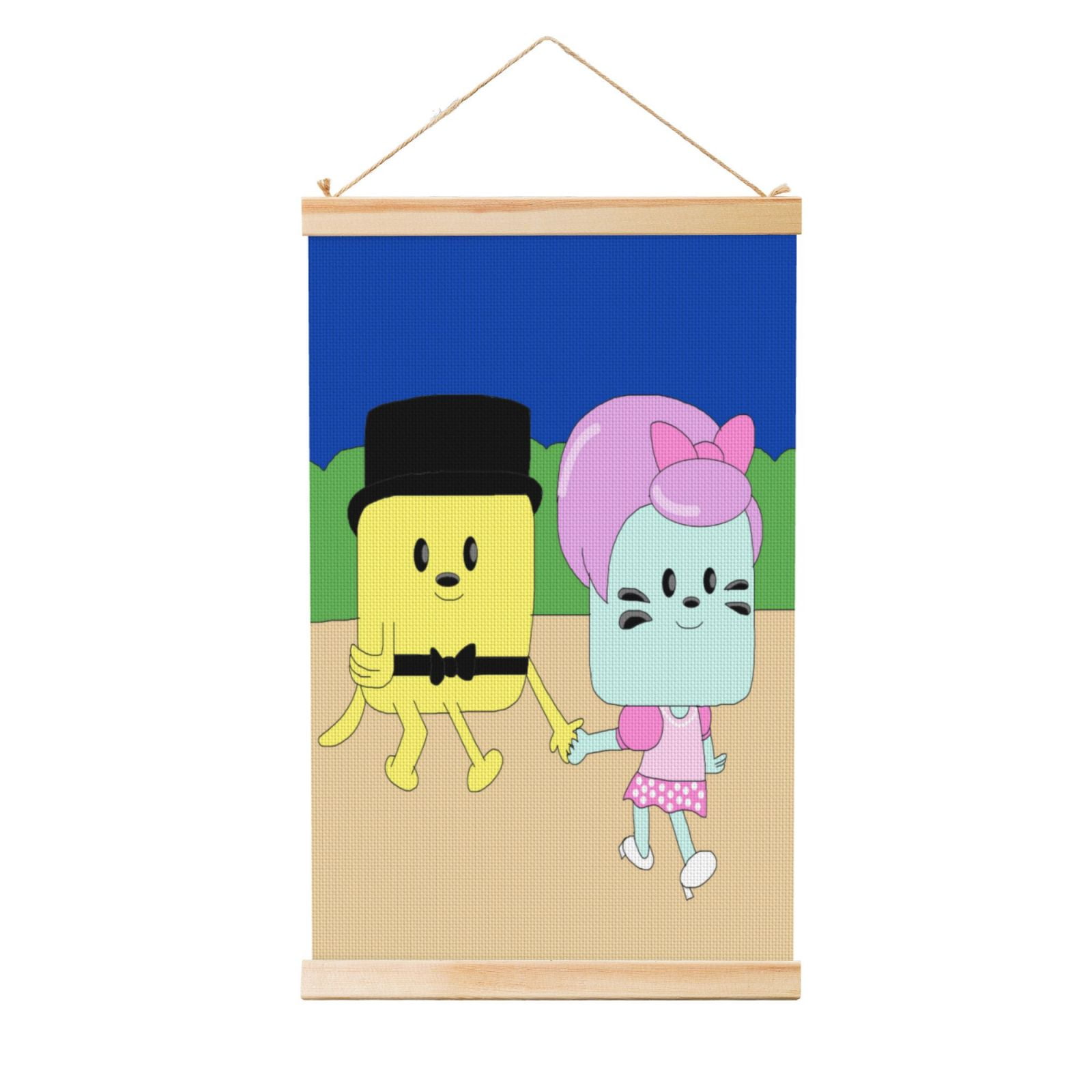 Wow Wow Wubbzy Poster Canvas Wooden Shaft Hanging Poster Home Decor ...