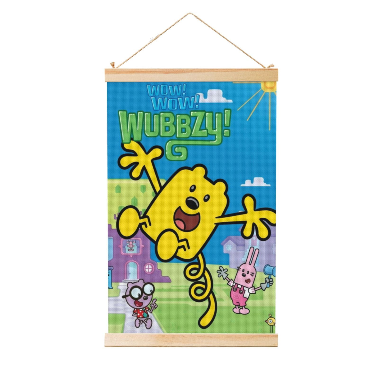 Wow Wow Wubbzy Poster Canvas Wooden Shaft Hanging Poster Home Decor ...