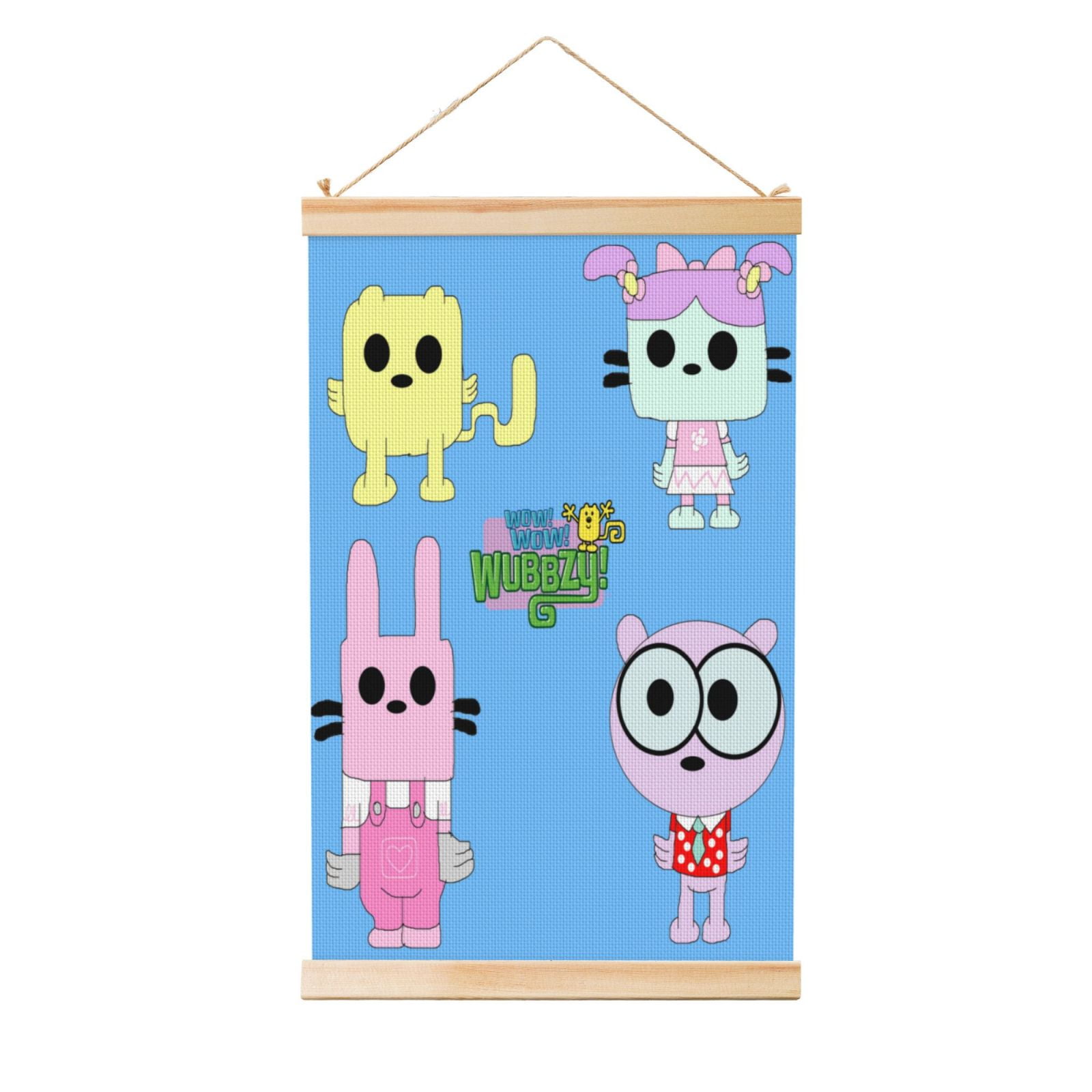 Wow Wow Wubbzy Poster Canvas Wooden Shaft Hanging Poster Home Decor ...