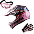 Wow! Youth Kids Motocross BMX MX ATV Dirt Bike Helmet HBOY Shark Pink ...