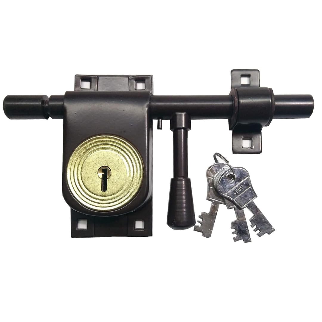 WowWants Key Aldrop Lock 8 Inches Black Painted Finish Pack of 1 ...