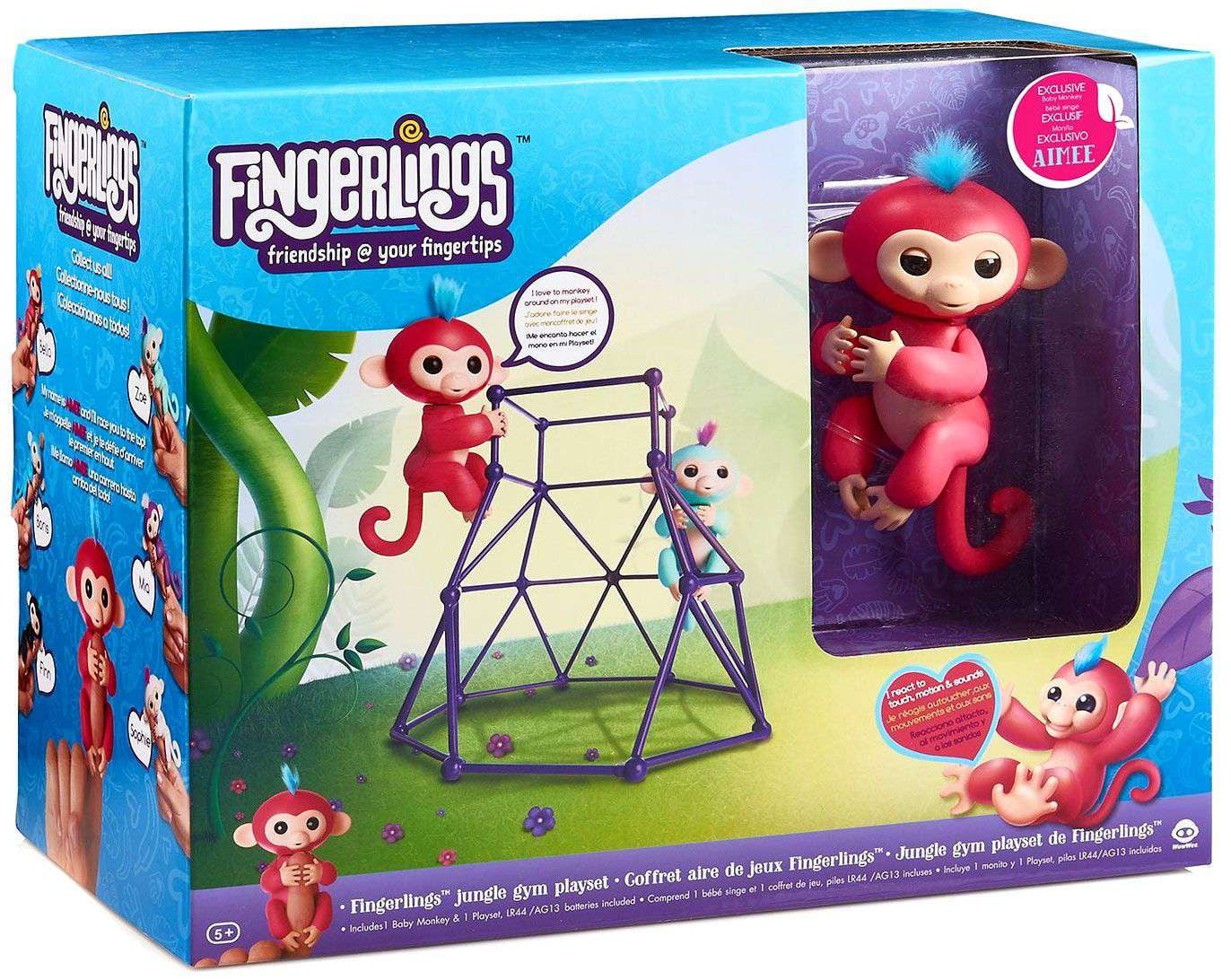 Fingerlings Interactive Monkey Playground Playset with Exclusive Coral ...
