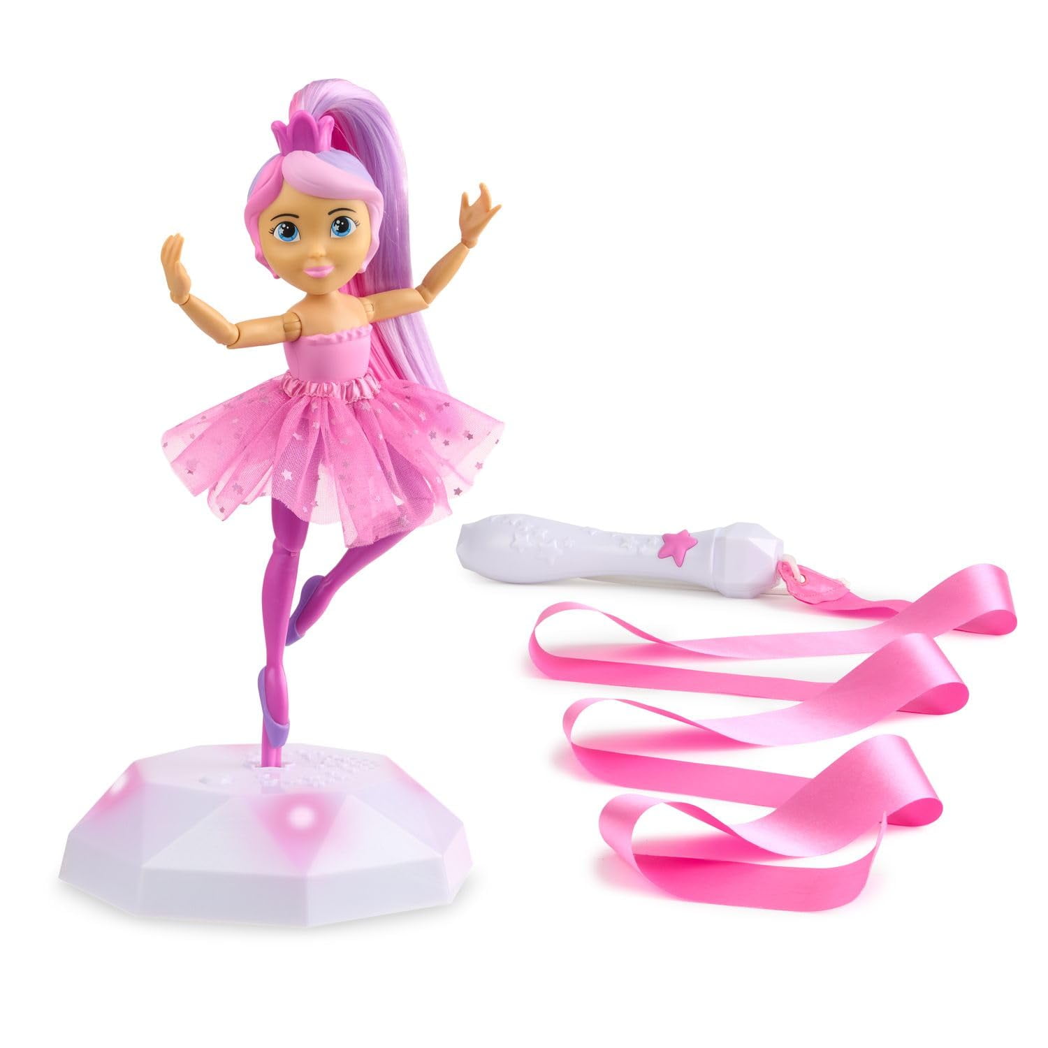 WowWee Twirl Along Dancing Doll, Lena Ballerina, with Wand and Light-Up ...