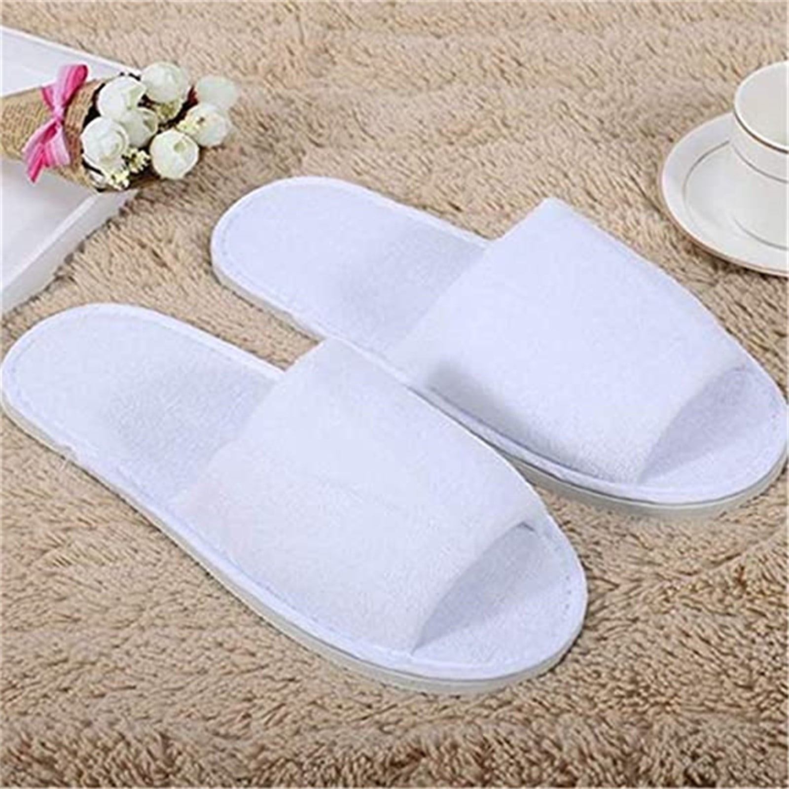 Wowcloth Clearance 10 Pairs House Slippers for Guests Disposable Open ...
