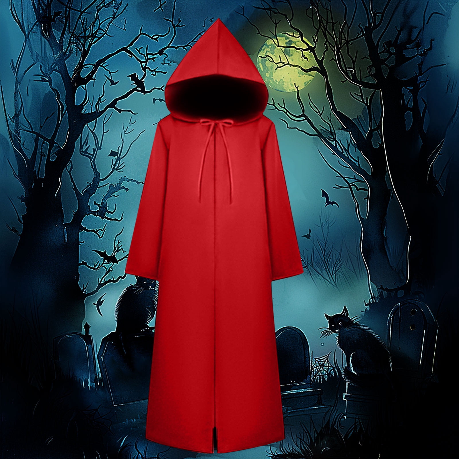 Wowcloth Halloween Medieval - Style Hooded Cloak - Women's Long ...