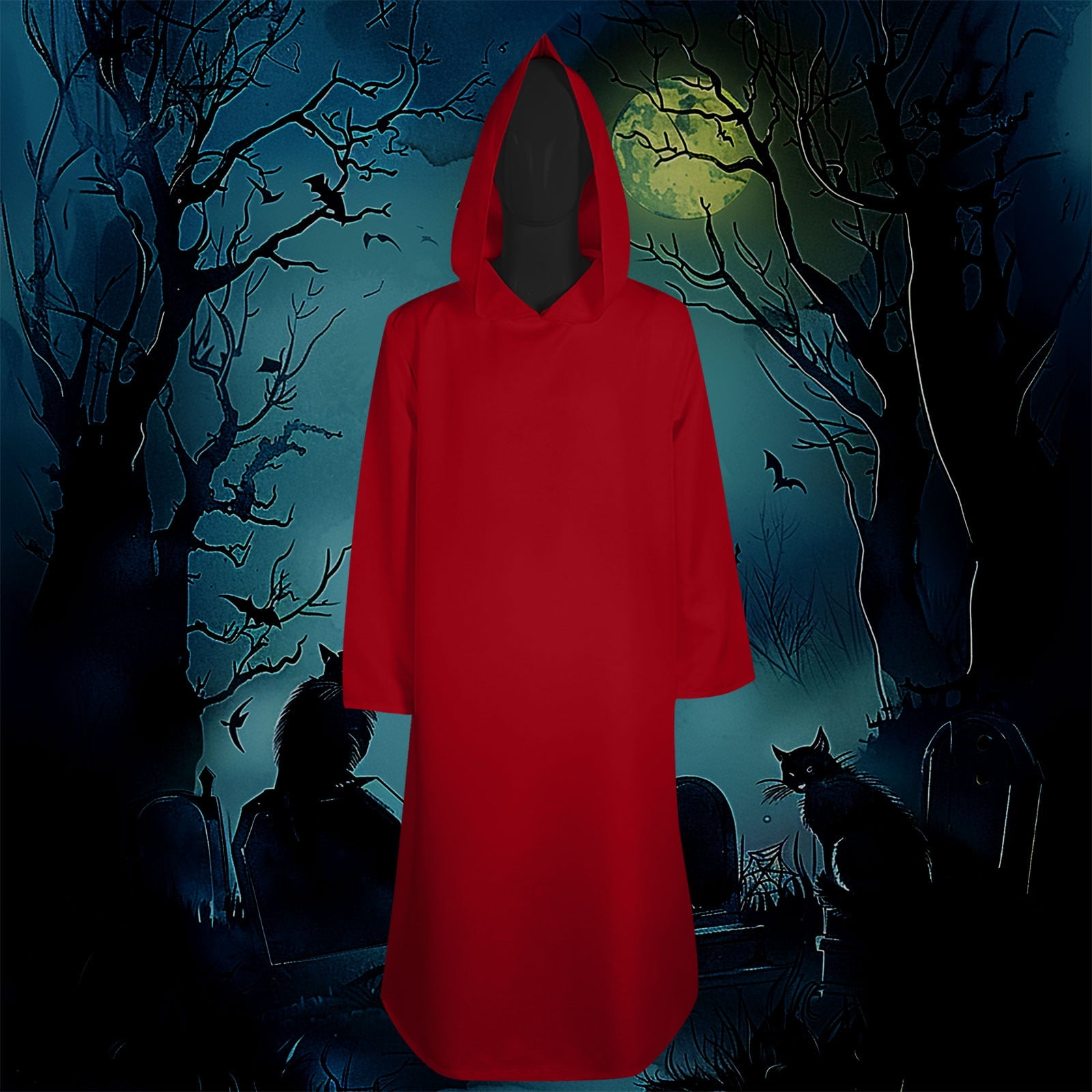 Wowcloth Halloween Medieval - Style Hooded Cloak - Women's Long ...