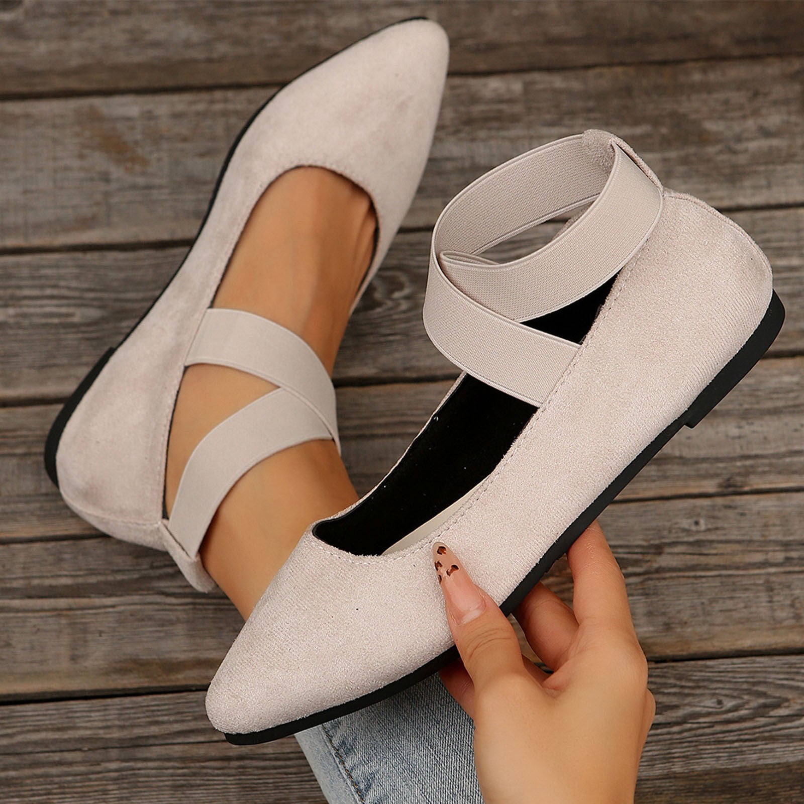 Wowcloth Women's Fashion Casual Cross-Strap Slip-On Bean Shoes Sandals ...