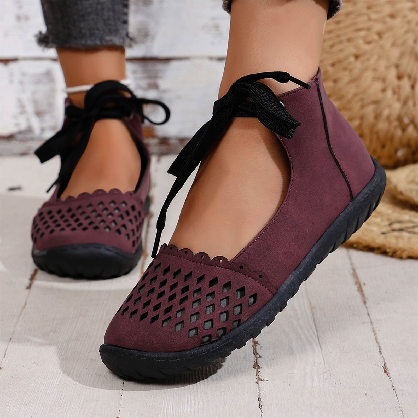 Wowcloth Women's Fashion Casual Solid Color Flat Shoes – Round-Toe ...