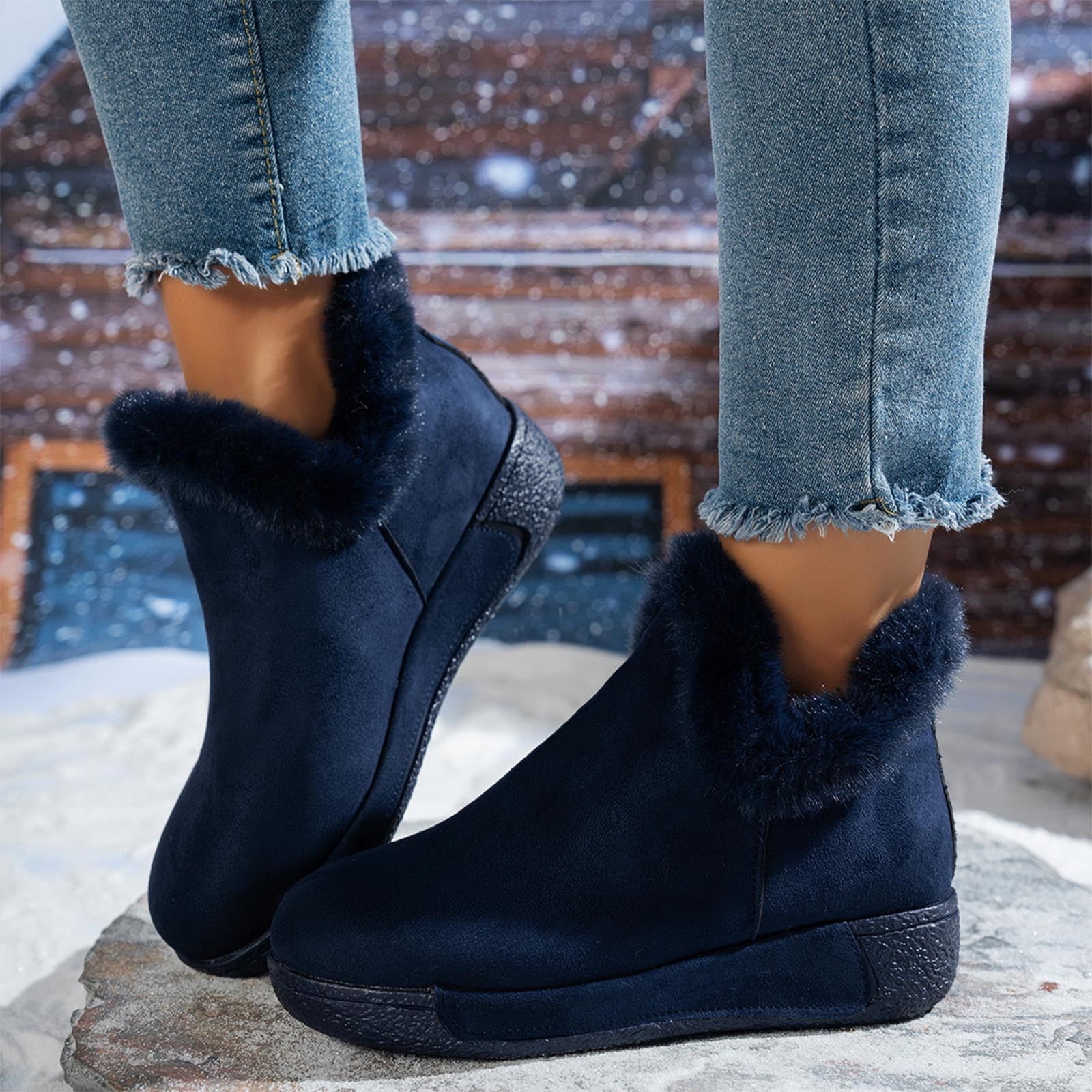 Wowcloth Women's Snow Boots – Plush Fleece Lining, Thick Platform Sole ...