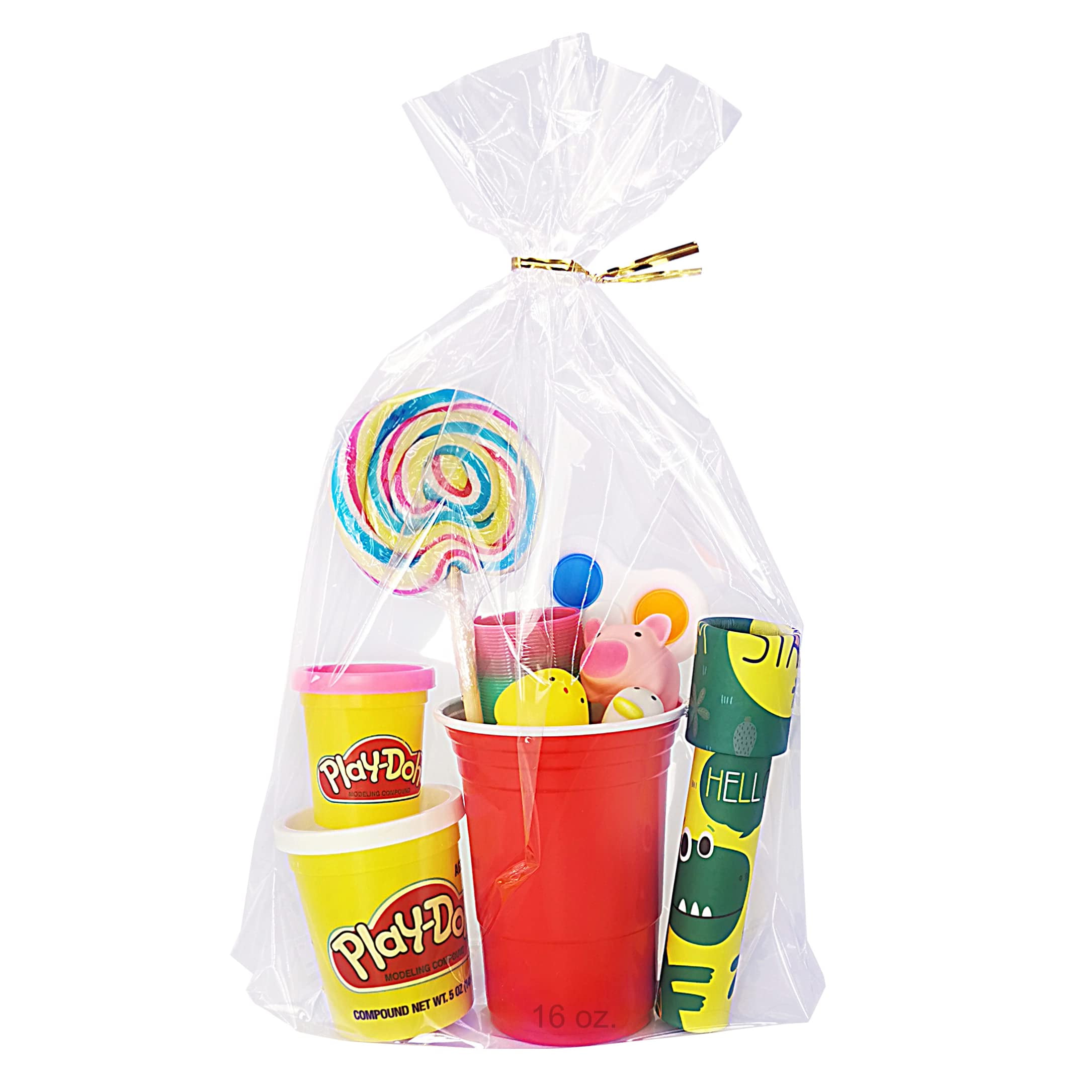 Wowfit 50 CT 10x14 AIF9 inches Clear Bottom Gusset Cellophane Gift Bags ...