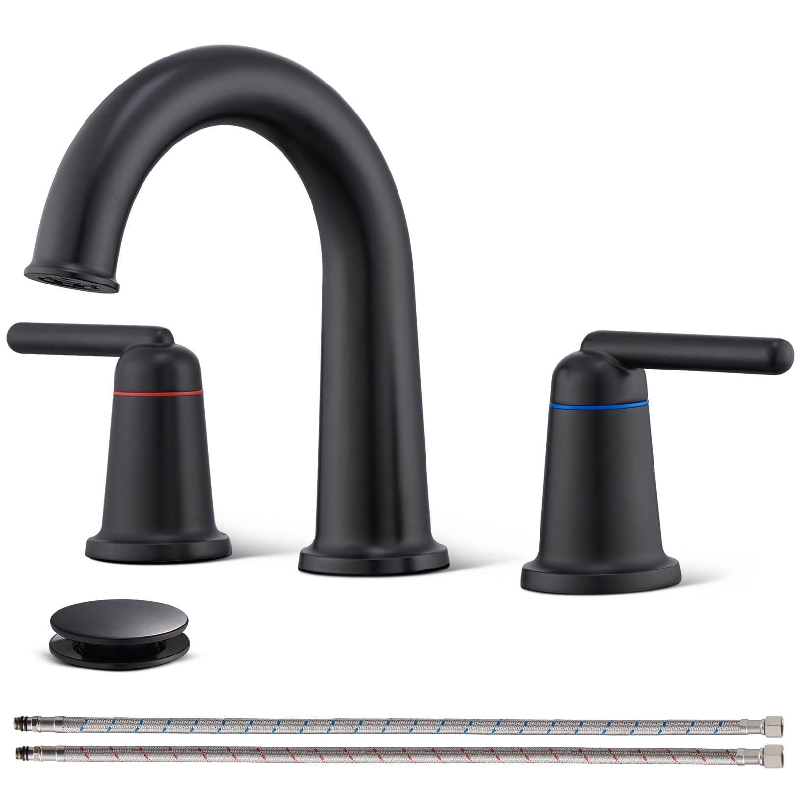 Wowkk Sanitary Ware Brass Bathroom Sink Faucet 2 Handles Widespread ...