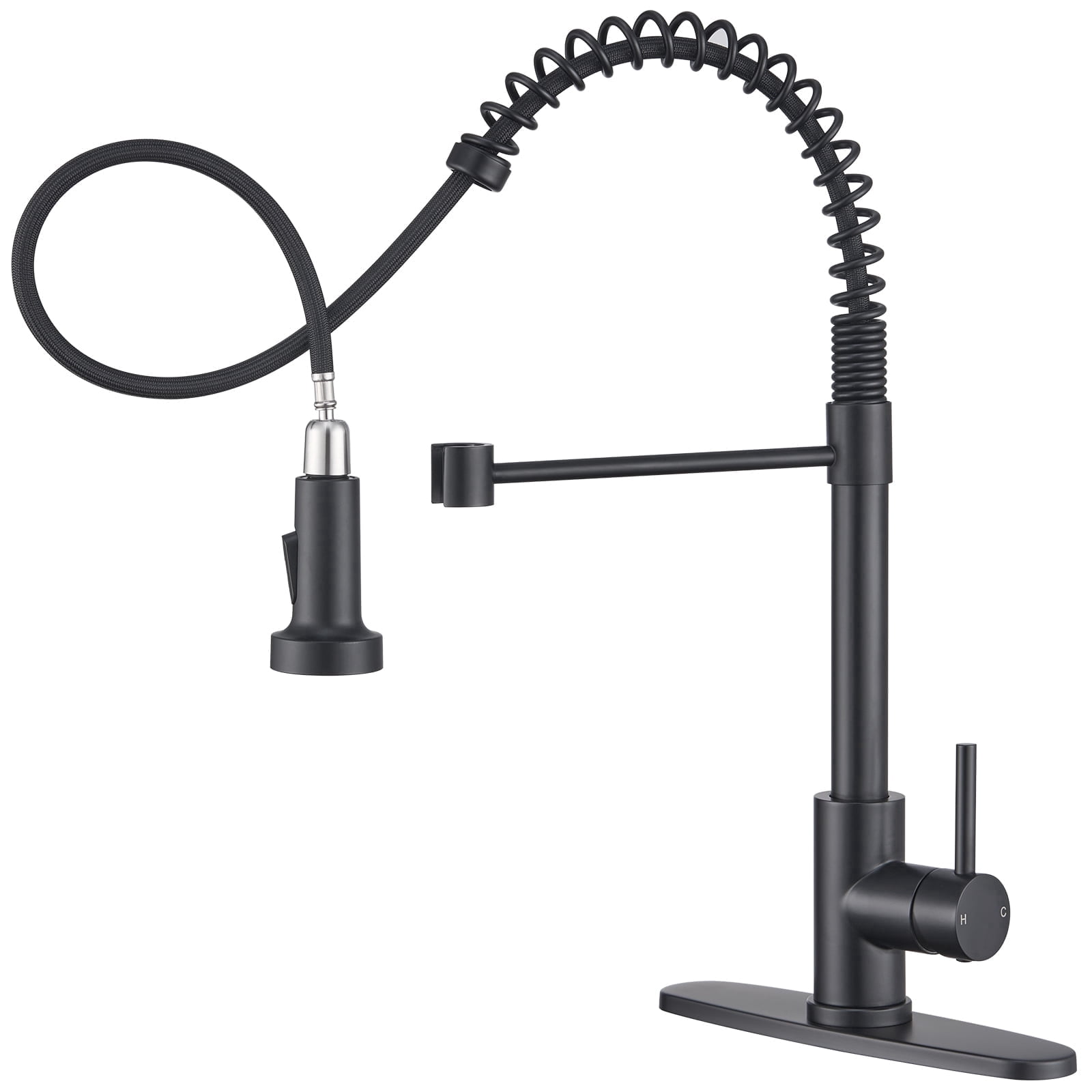 Wowkk Sanitary Ware Kitchen Sink Faucet with Sprayer, 1 or 3 Hole ...