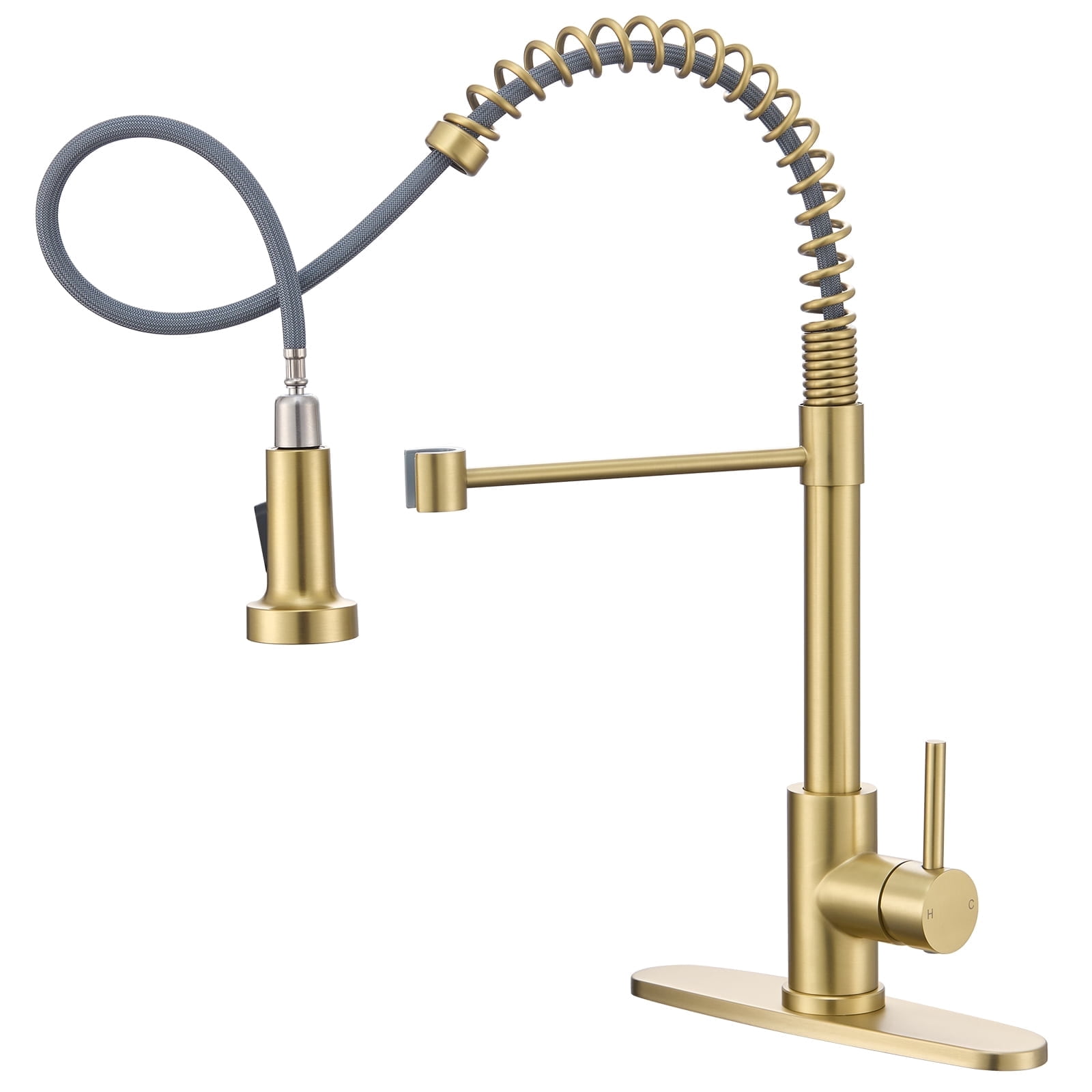 Wowkk Sanitary Ware Kitchen Sink Faucet with Sprayer, 1 or 3 Hole ...