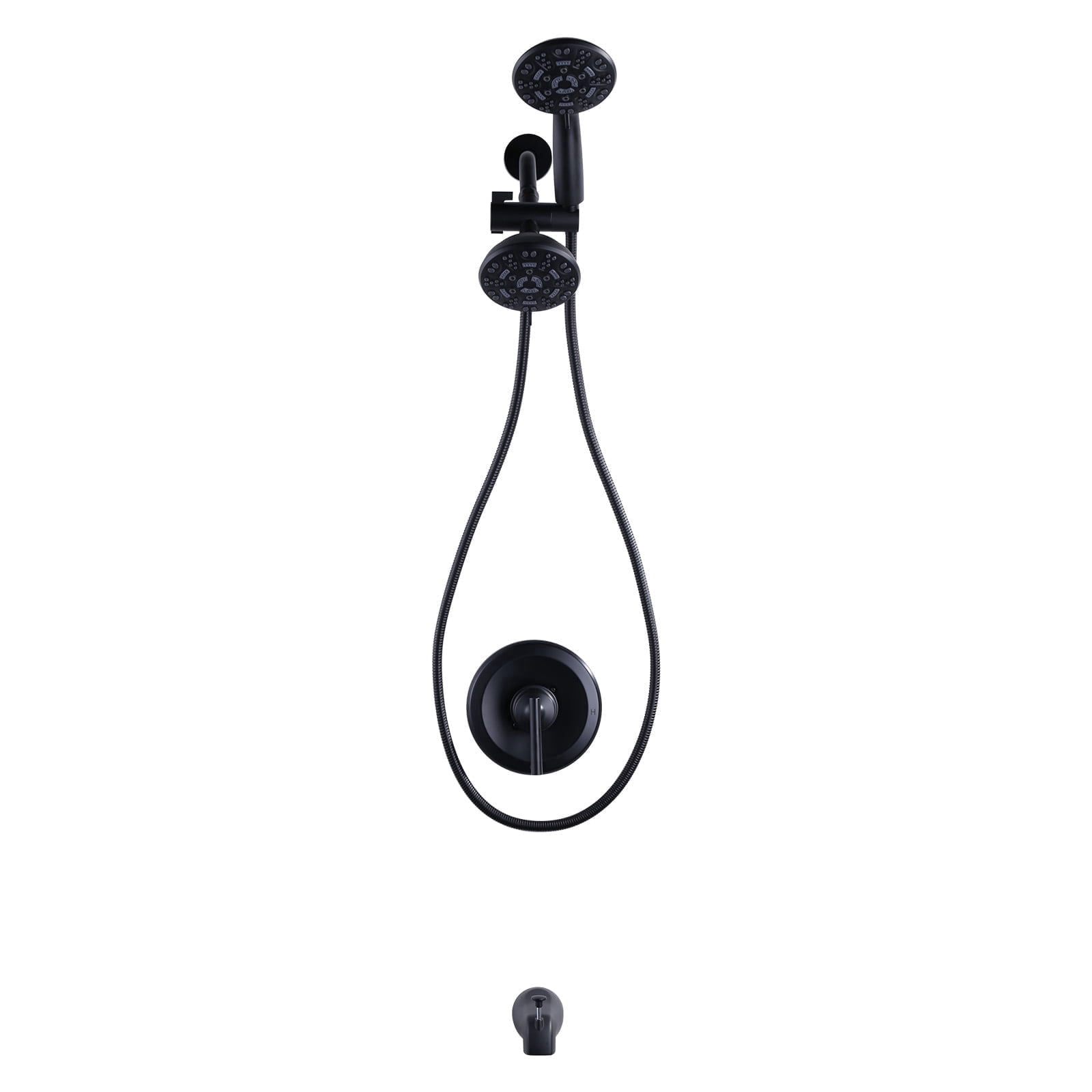 Wowow 7- Mode Shower Faucet Set with Tub Spout and 2-in-1 Dual Handheld ...