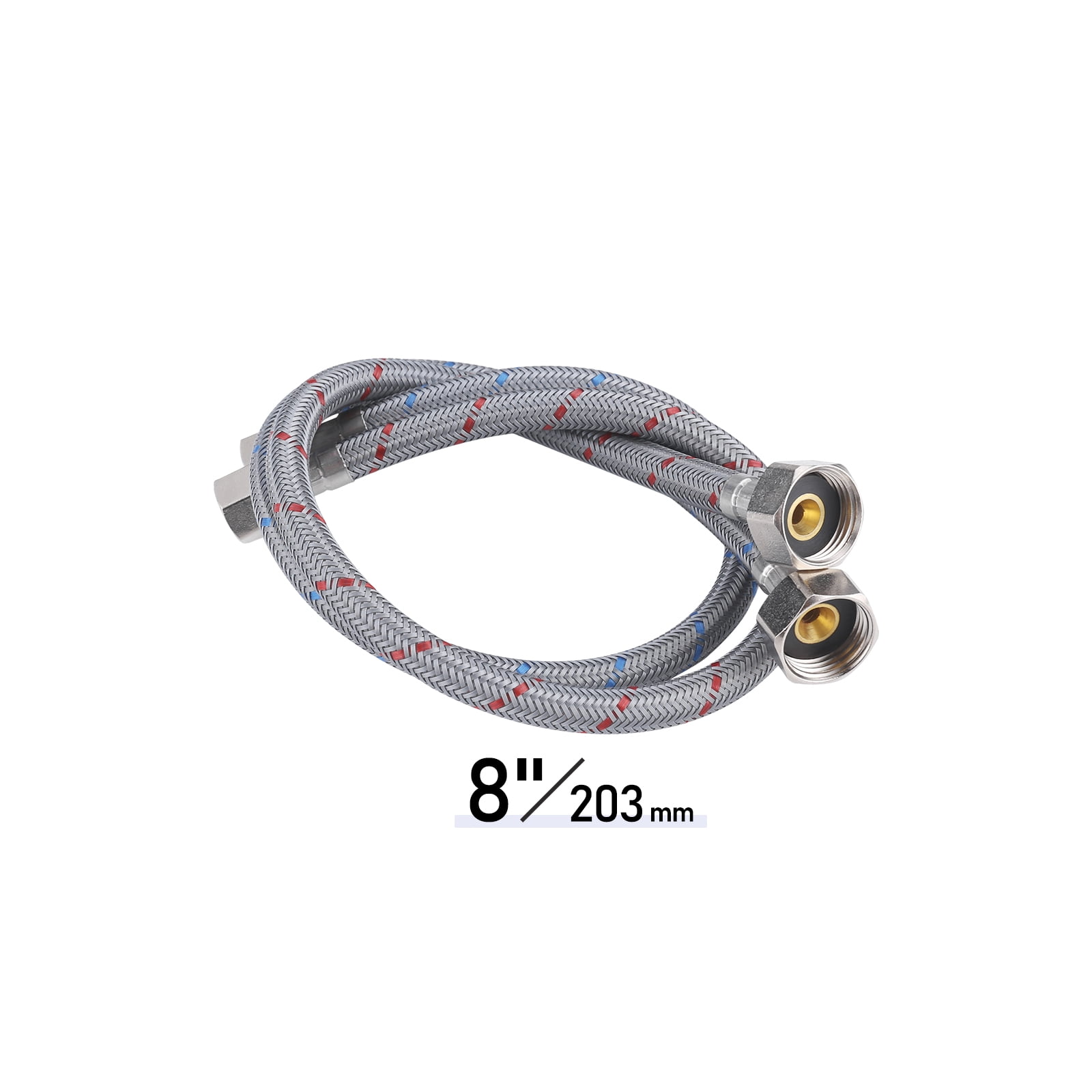Wowow 9” Length Faucet Hose Connects Bathroom Kitchen Sink to Water Supply Braided Nylon Supply ...