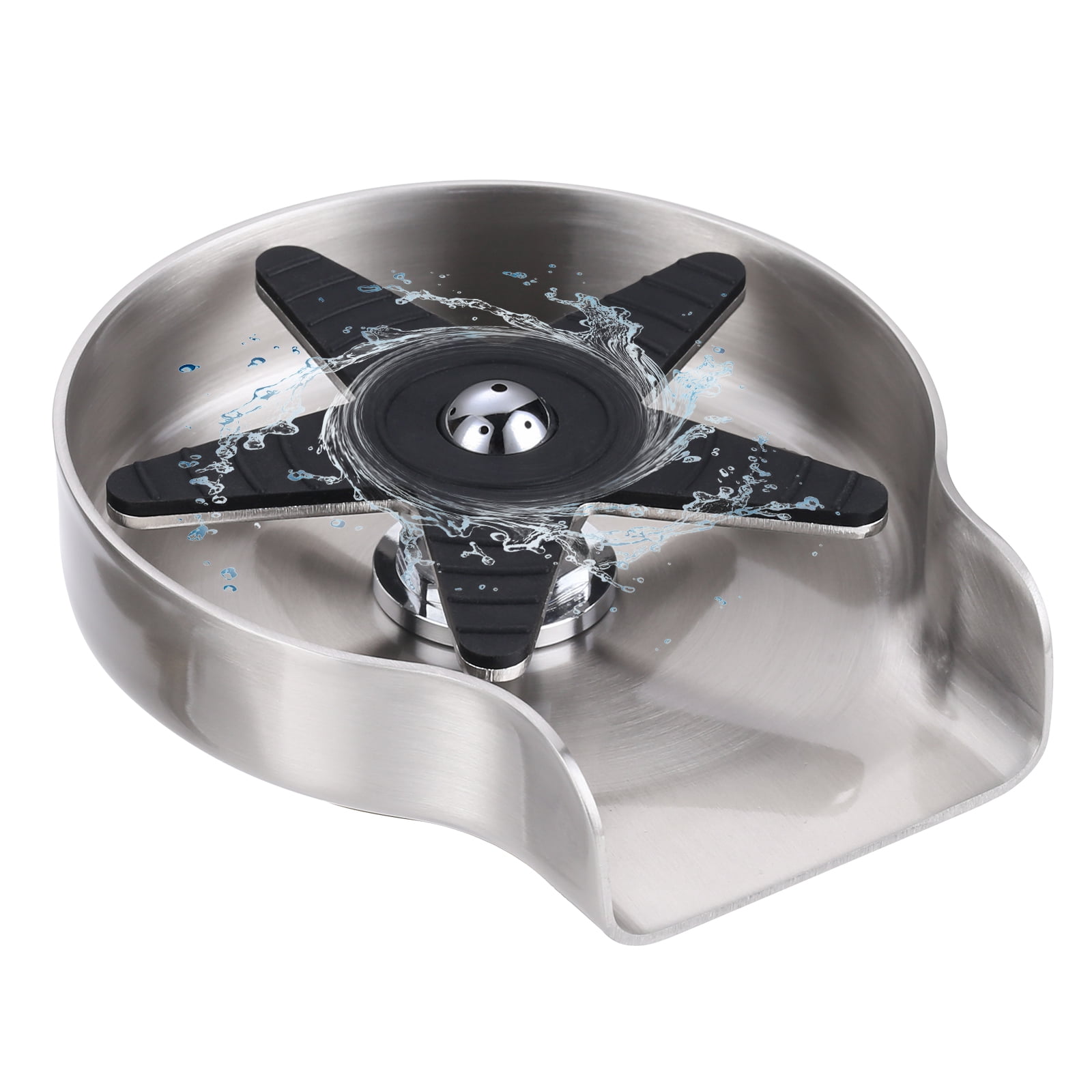 Wowow Glass Rinser for Kitchen Sink, Brushed Nickel Stainless Steel Cup ...