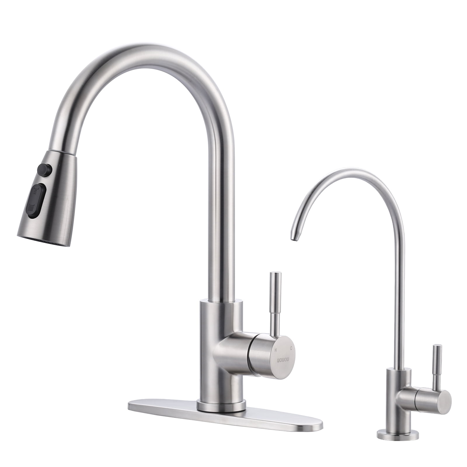 Wowow Kitchen Faucet and Water Filter Faucet Combo, WOWOW Stainless ...