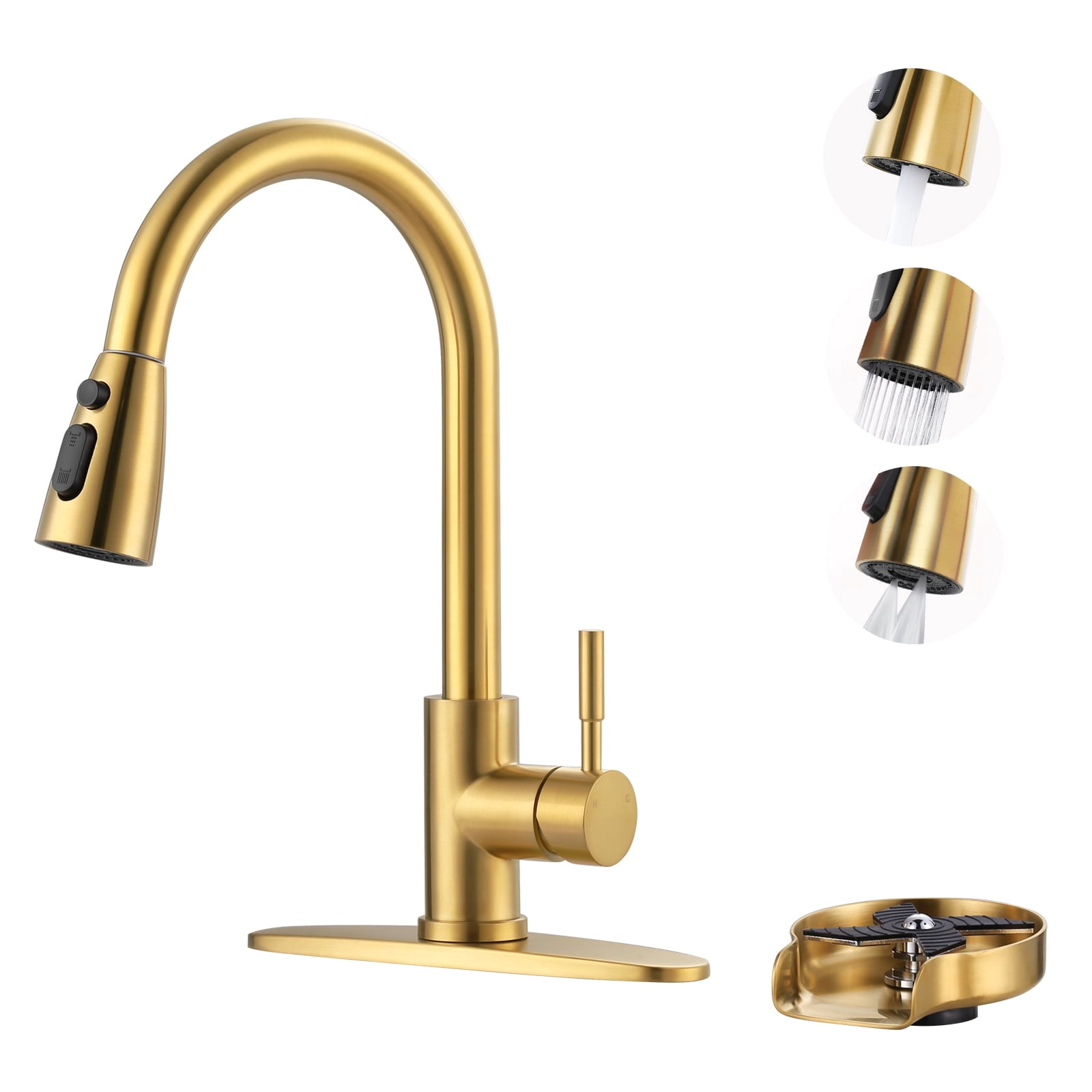 Wowow Kitchen Faucet with Glass Rinser: WOWOW Stainless Steel Kitchen ...