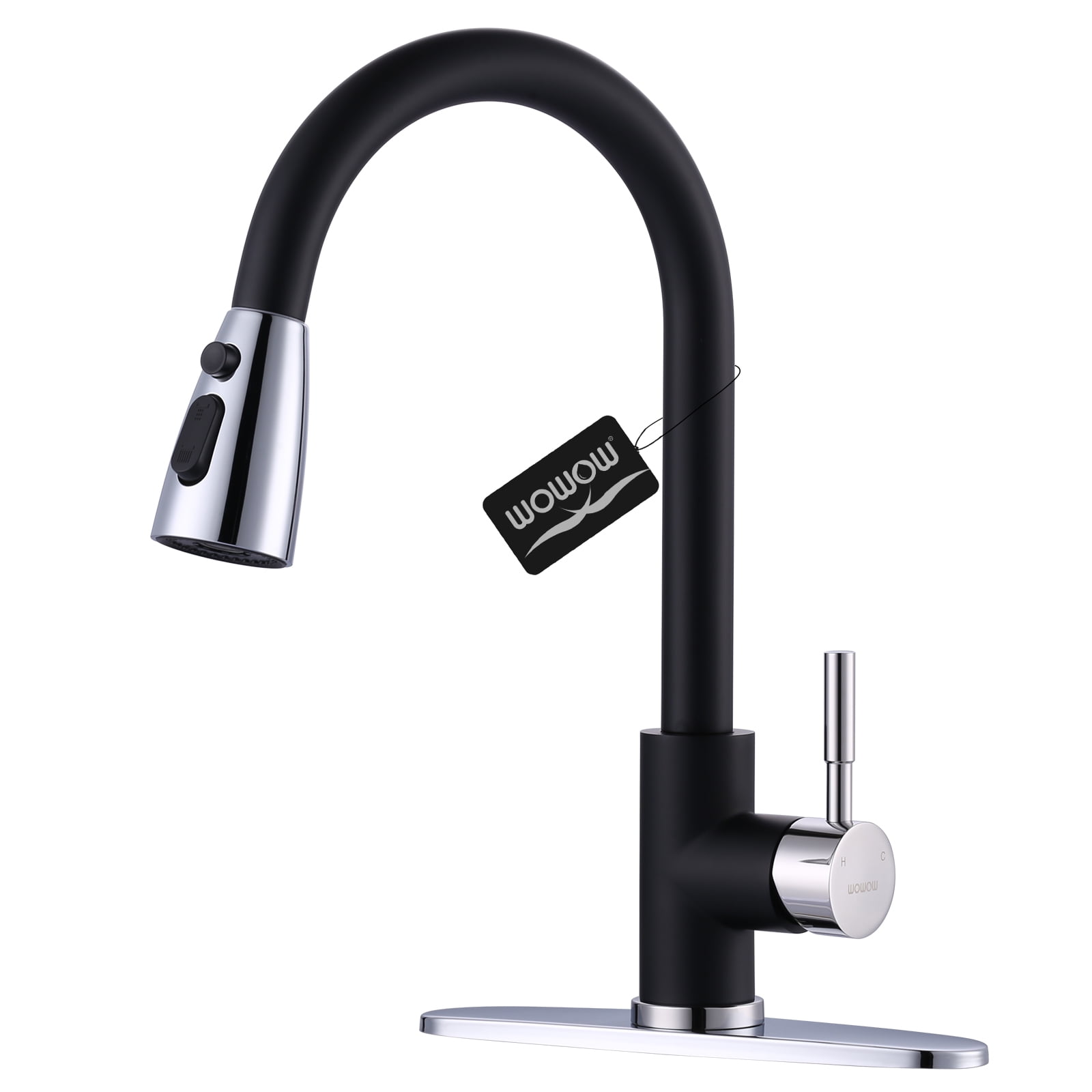 Wowow Kitchen Faucets for Sink 1 or 3 Hole, High Arc Stainless Steel ...