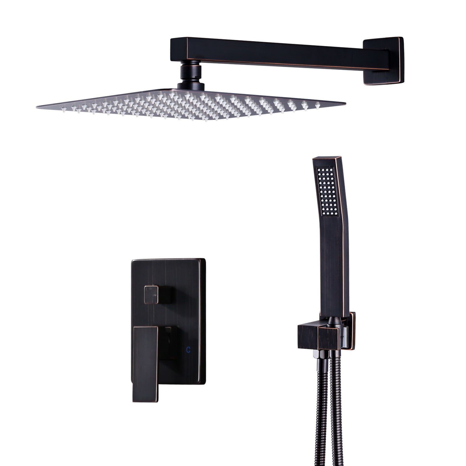 Wowow Single Handle 2-Spray Shower Faucet 1.8 GPM with 10 in. Square ...