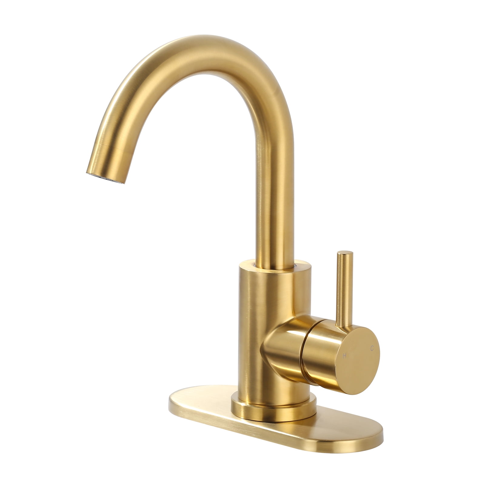 Wowow Single Handle Stainless Steel Bar Faucet with Swivel Spout and ...