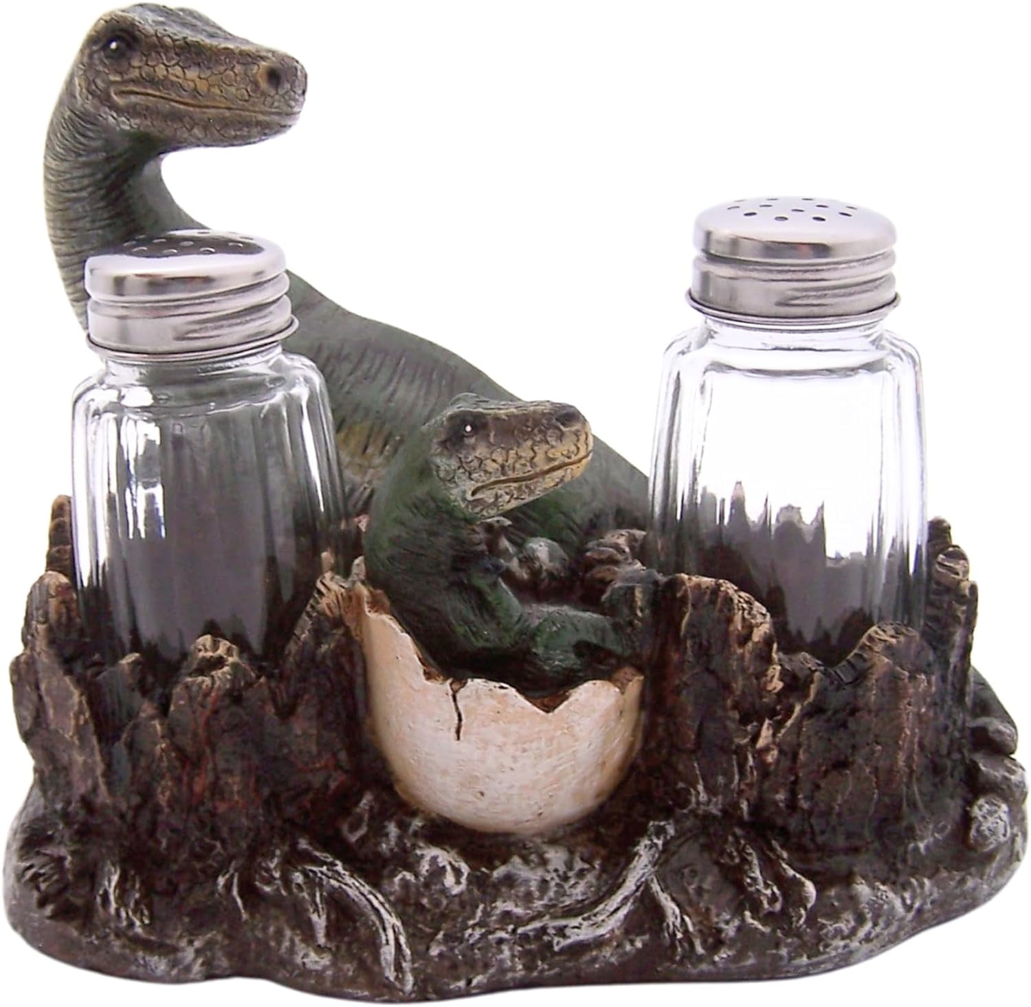Wowser Brands Dinosaur and Egg Salt and Pepper Set Holder with Shakers ...