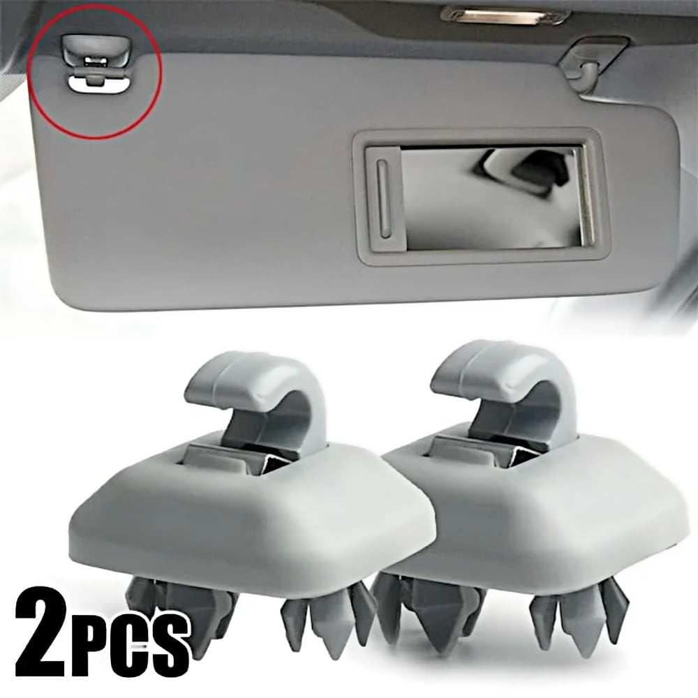 Wowstyle 2Pcs Inner Sun Clip Visor HookTether Bracket Gray Plastic ...