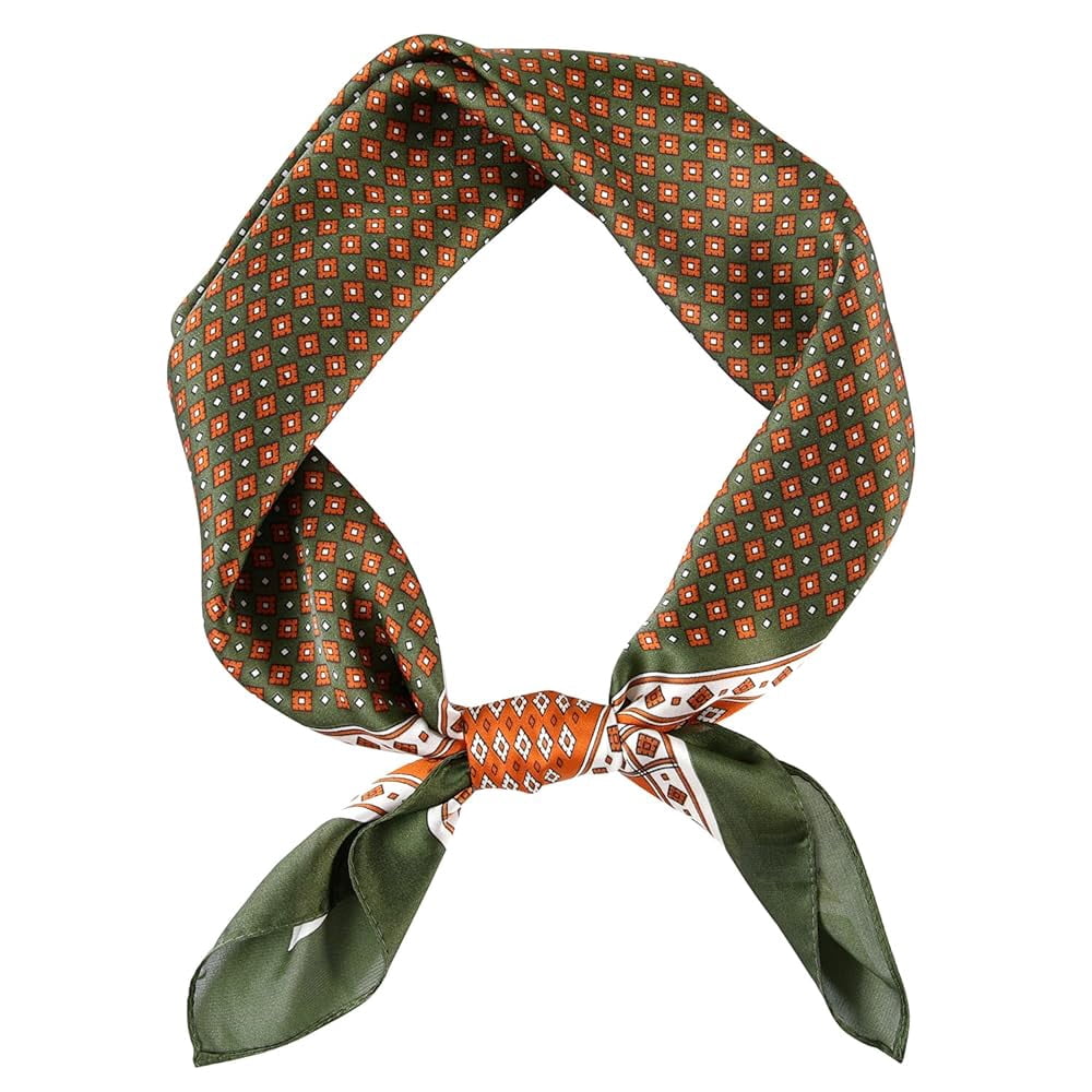 Wowstyle 27.5' Silk Feel Square Scarf for Men Vintage Satin Bandana ...