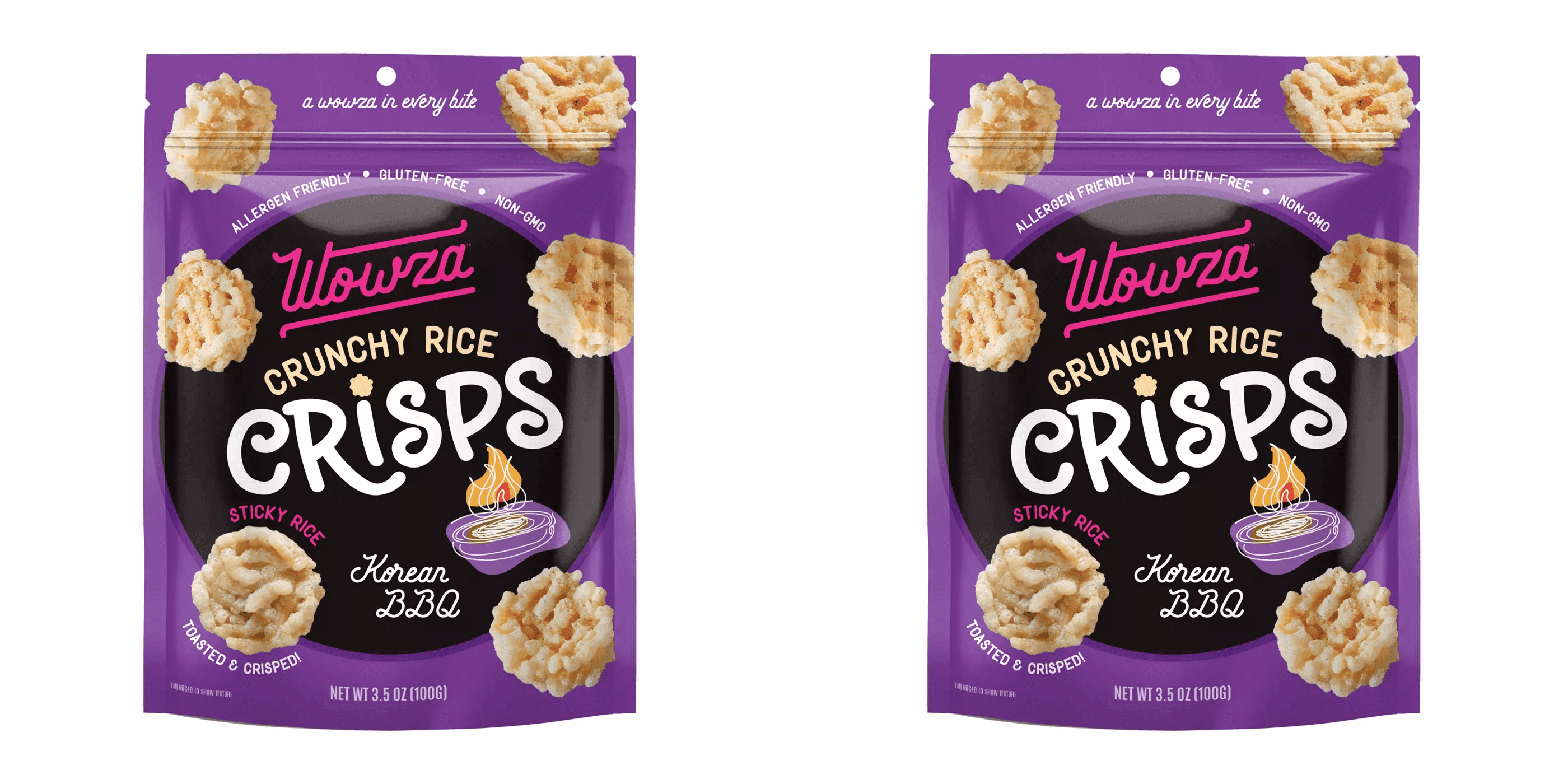 Wowza Korean BBQ Crunchy Rice Crisps Spicy Gluten Free Snack, 3.5 oz ...