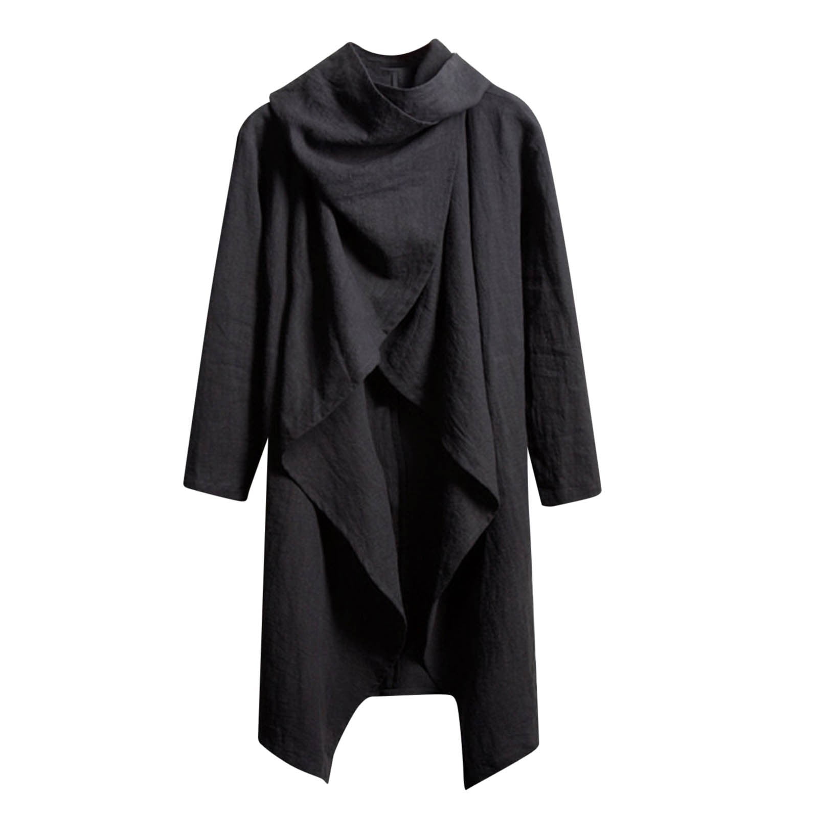 Wozhidaoke Medieval Trench Cape Mens Cotton Linen Cape Long Irregular ...