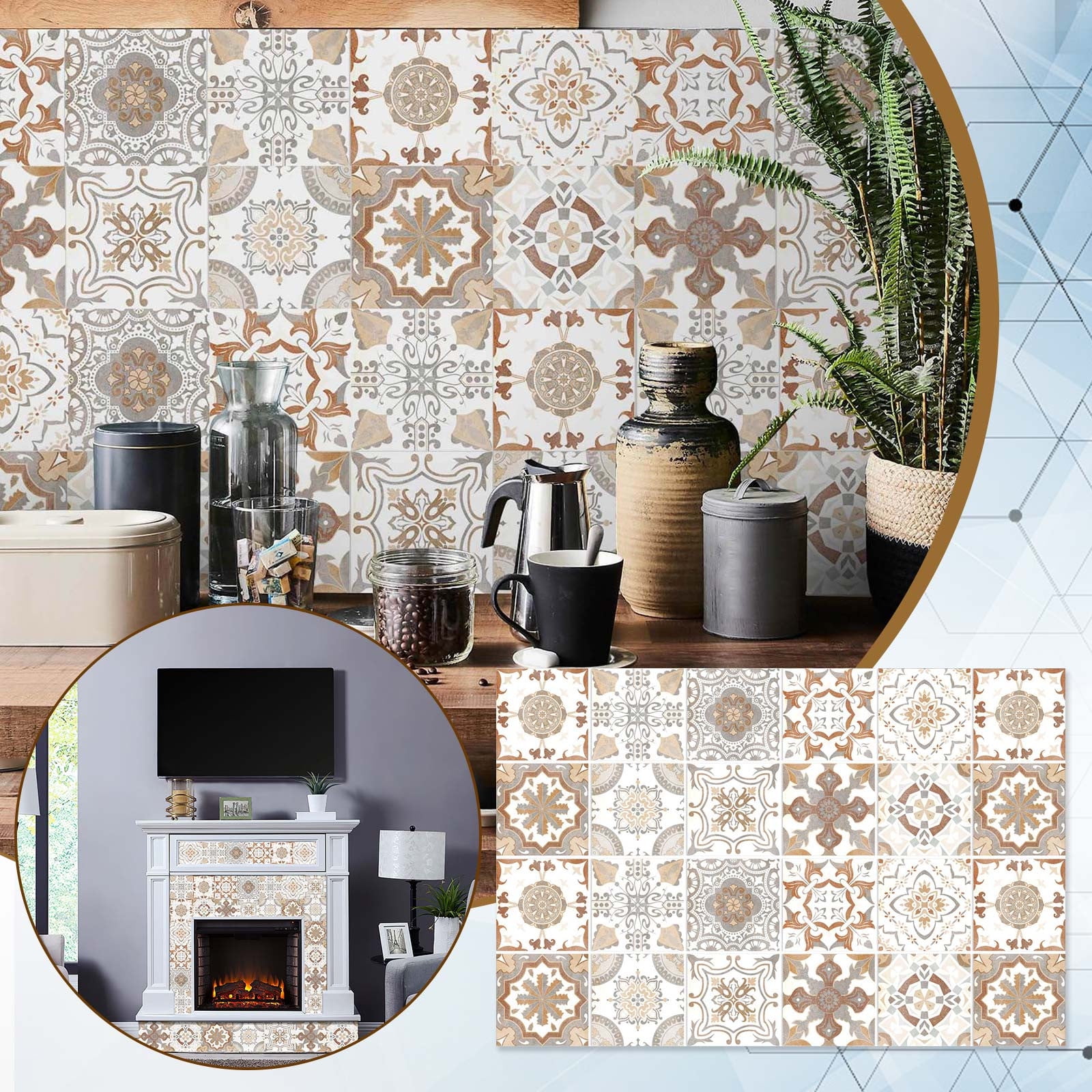 Wozhidaoke Peel And Stick Wallpaper 24Pcs Wall Stickers Self Adhesive ...