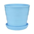 Wozhidaoke Colourful Mini Plastic Flower Pot 9cm x 9cm x 8cm Round Blue ...