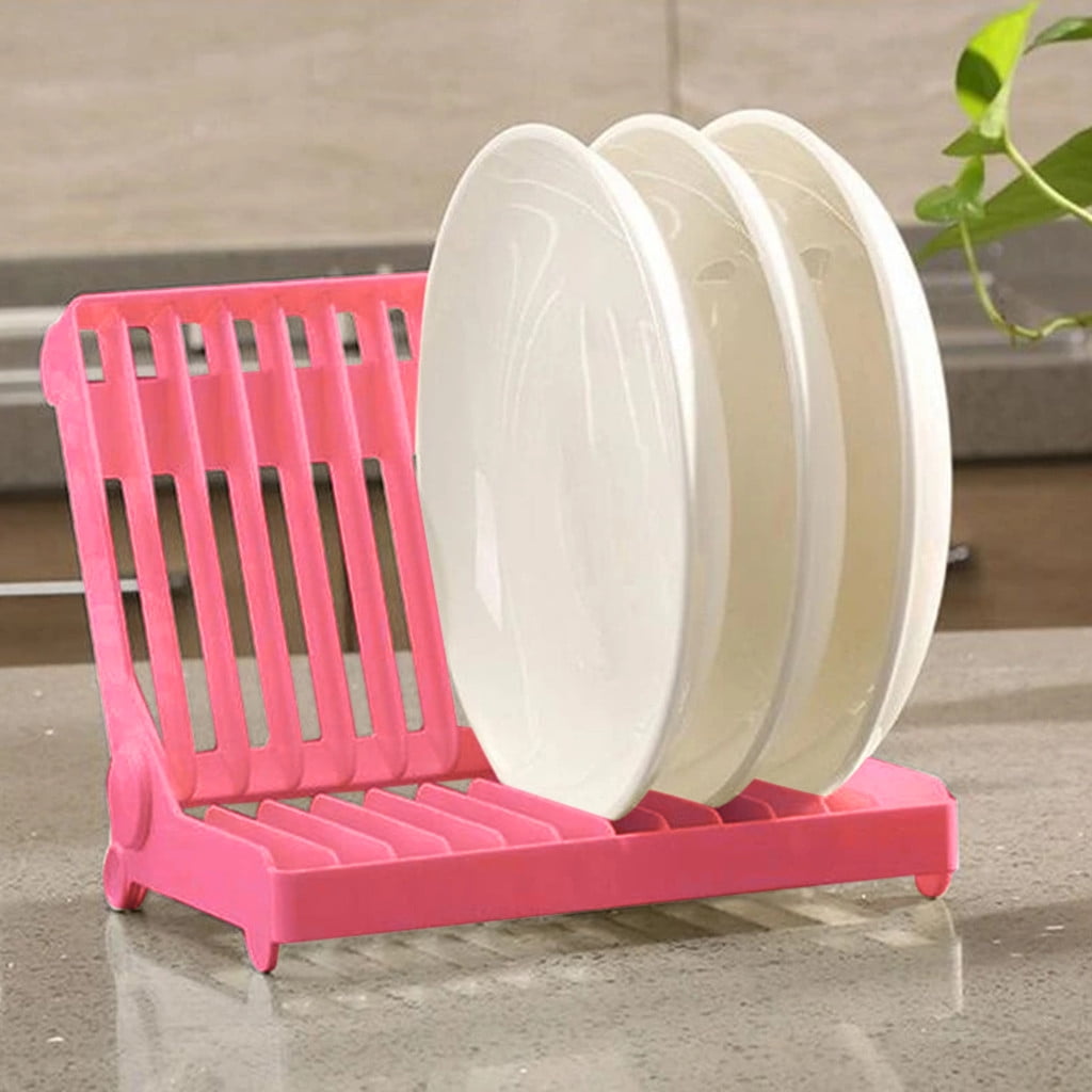Wozhidaose Kitchen Organization Foldable Dish Plate Drying Rack ...
