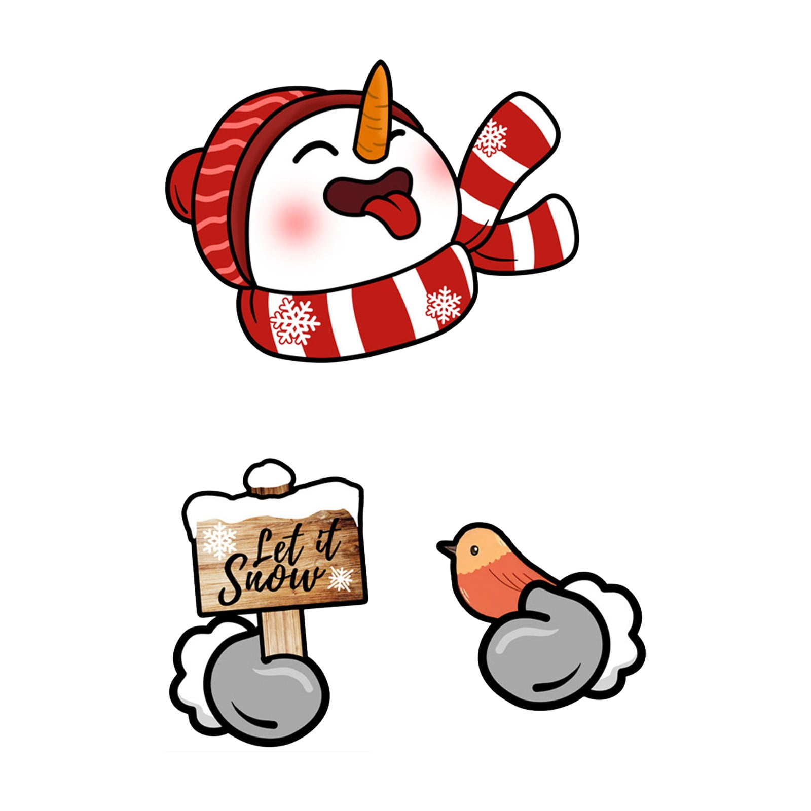 Wozhilaka Christmas Decor Christmas Fence Peeker Santa Snowman Peeking ...