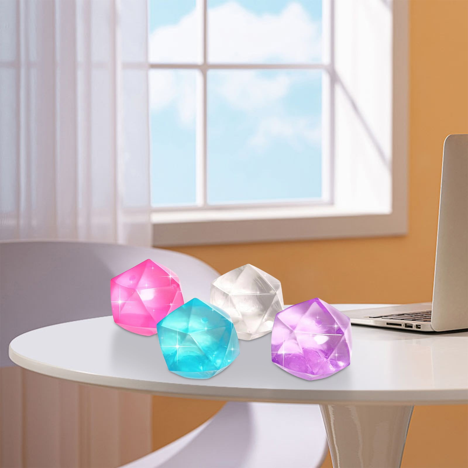 WozhuoToy Squishy Stress Cube, Diamond Malt Sugar Ice Cube Stress Ball ...