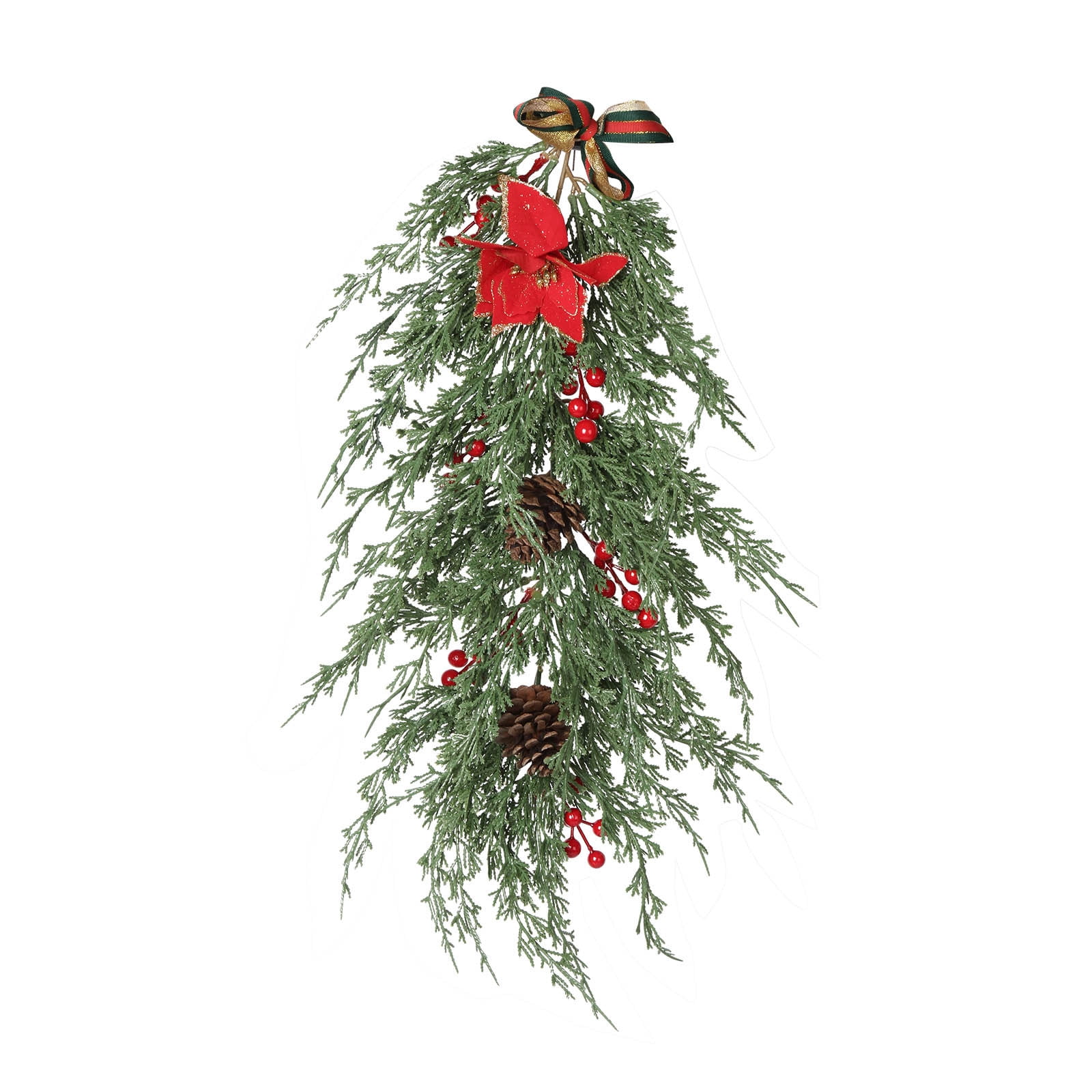 NSESSHome Christmas Garland Winter Red Berries Holiday Decoration Pine ...
