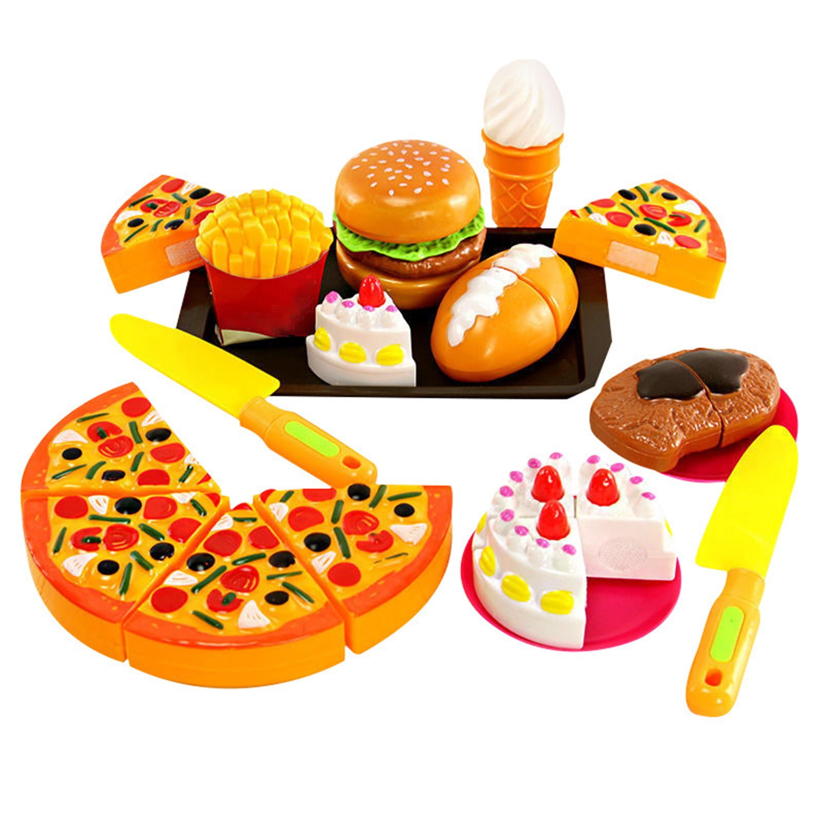 Wozhuob Pretend Play Fast Food Set, Play Food for Kids Kitchen, Play ...