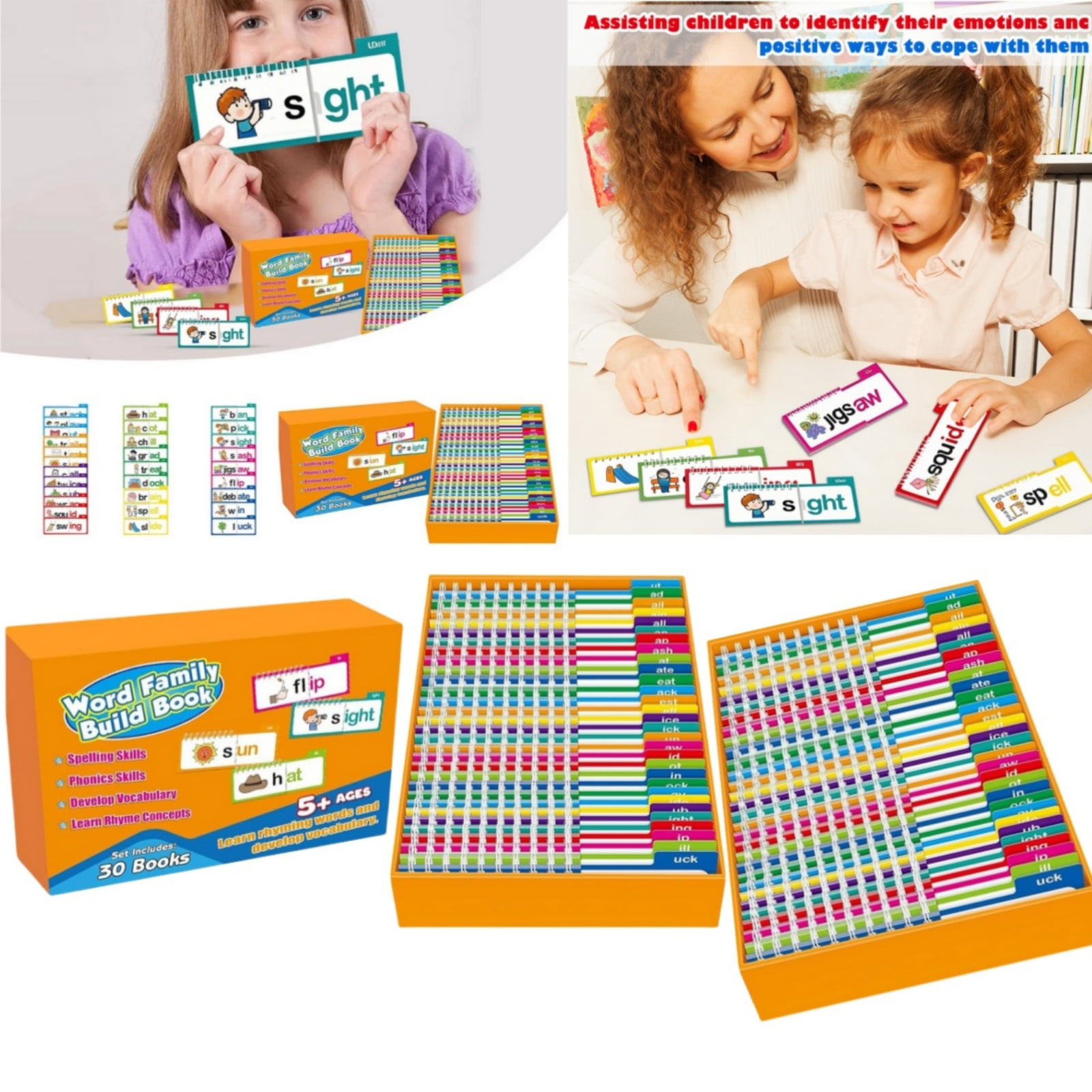 Wozii 30 Reading and Rhyming Cards,Reading and Rhyming Words,Word ...