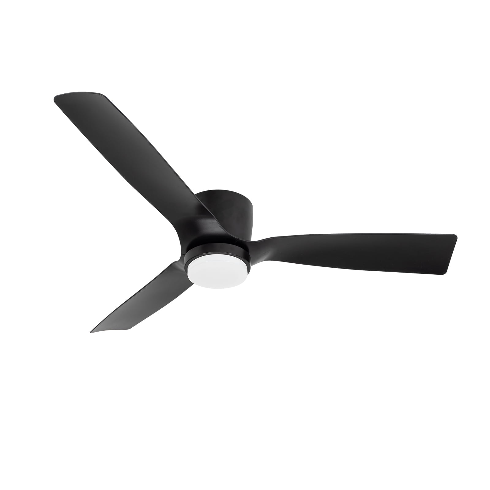 Wozzio Flush Mount 52 inch Morden Black Ceiling Fan with Light and ...