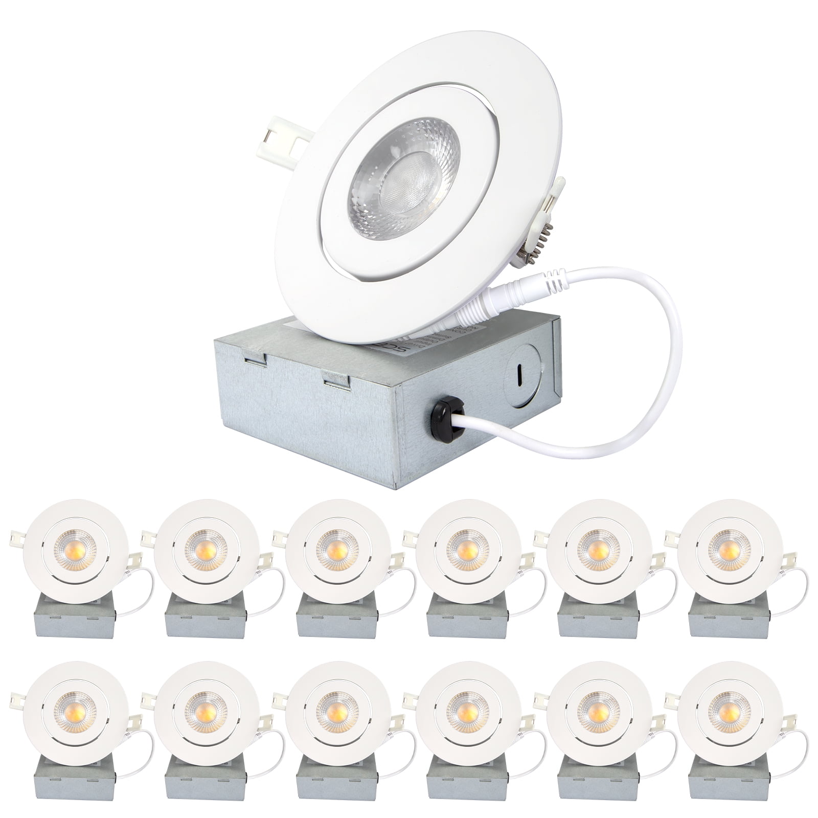 Wozzio High-Quality 4 Inch Recessed Lighting 3CCT Ultra Dimmable (12 ...