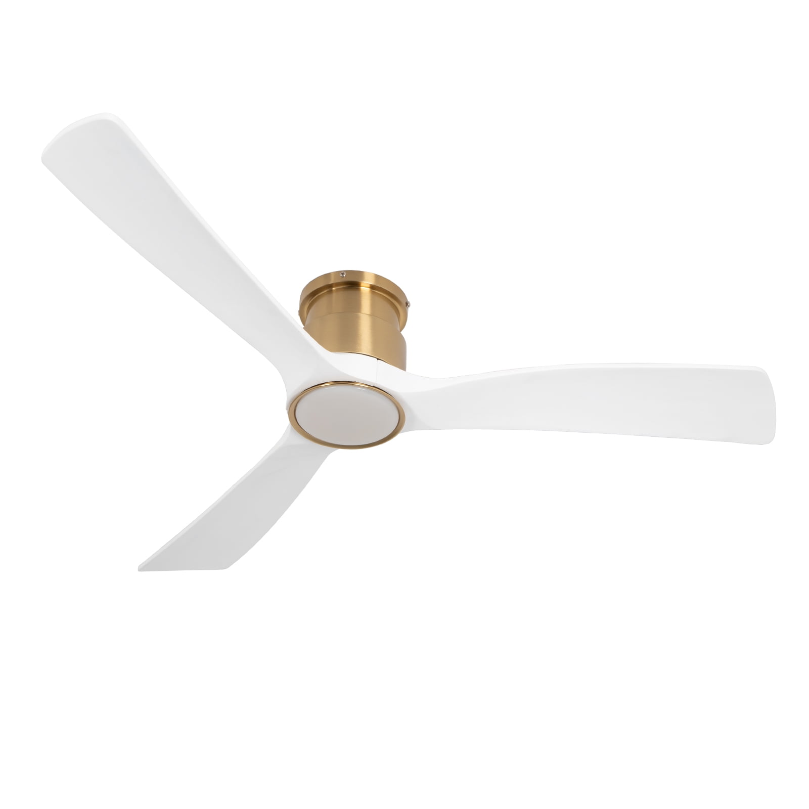 Wozzio Metal Pole White ABS Fan Blade Modern Small Concave Duplex ...