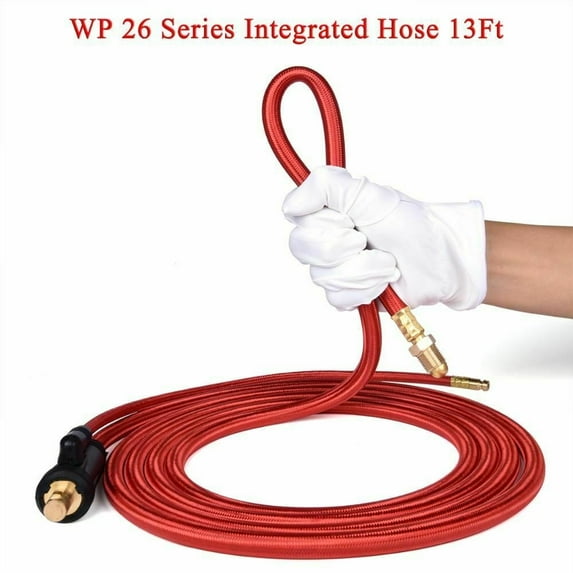 Wp26 Quick Connect Tig Welding Torch Gas-Electric Integrated Red Hose ...