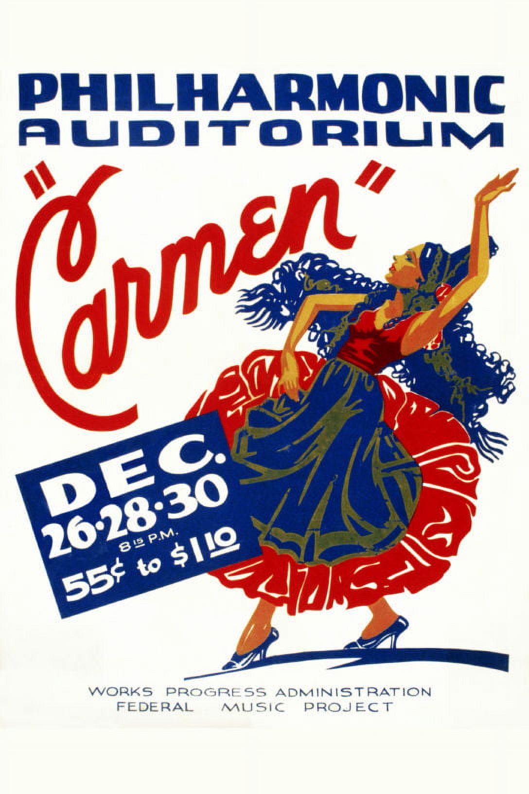 Wpa Carmen poster Metal Sign 8inx 12in Art Print on Metal 8x12 Multi ...